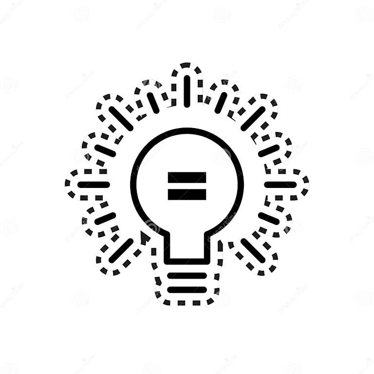 Light Bulb with Equal Sign Icon. Vector Illustration Decorative Design ...