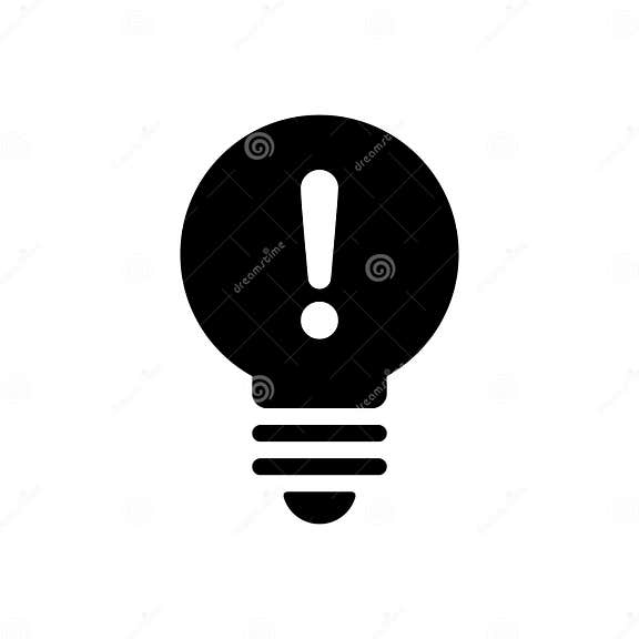 Light Bulb with Exclamation Mark Icon. Warning Lamp Concept Stock ...