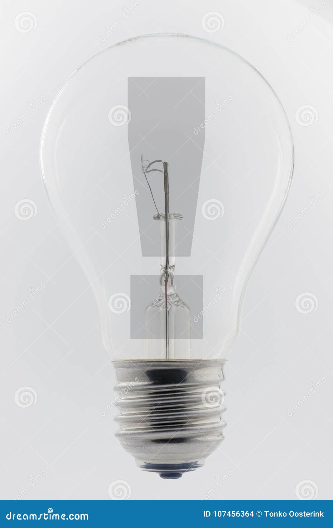 Light Bulb with a Exclamation Mark Stock Photo - Image of mark ...