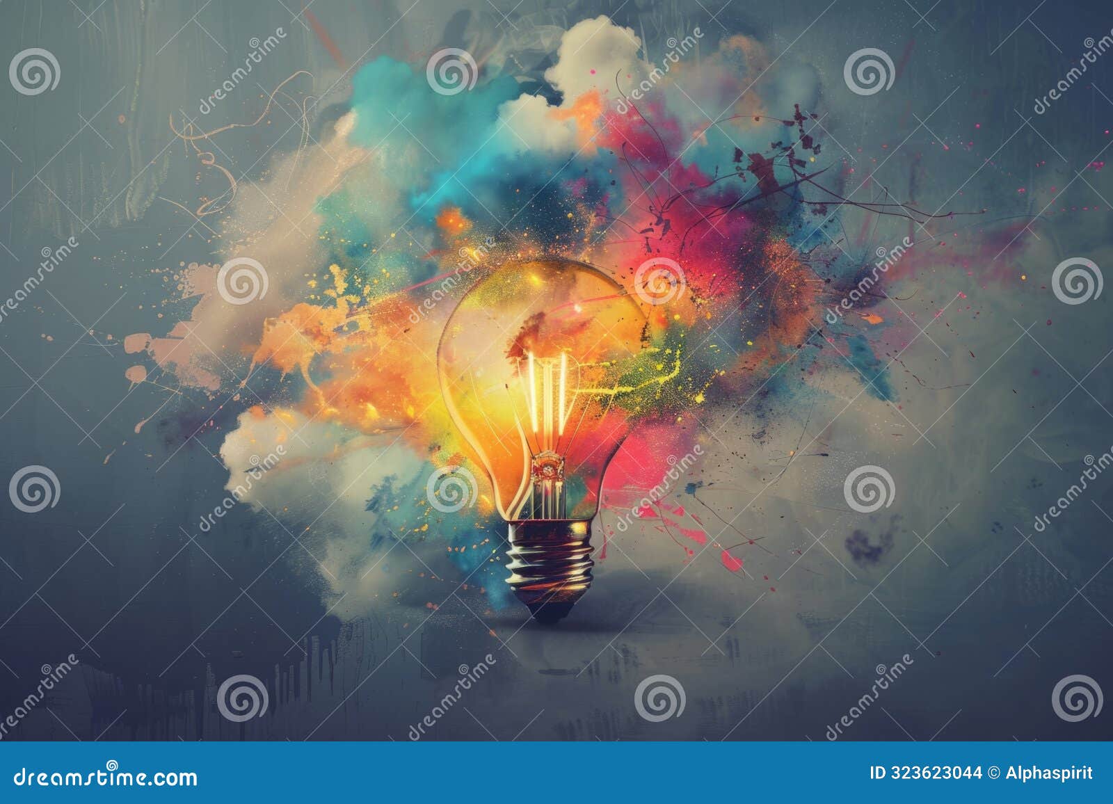 Light Bulb Exploding with Color Representing a Creative Idea Stock ...