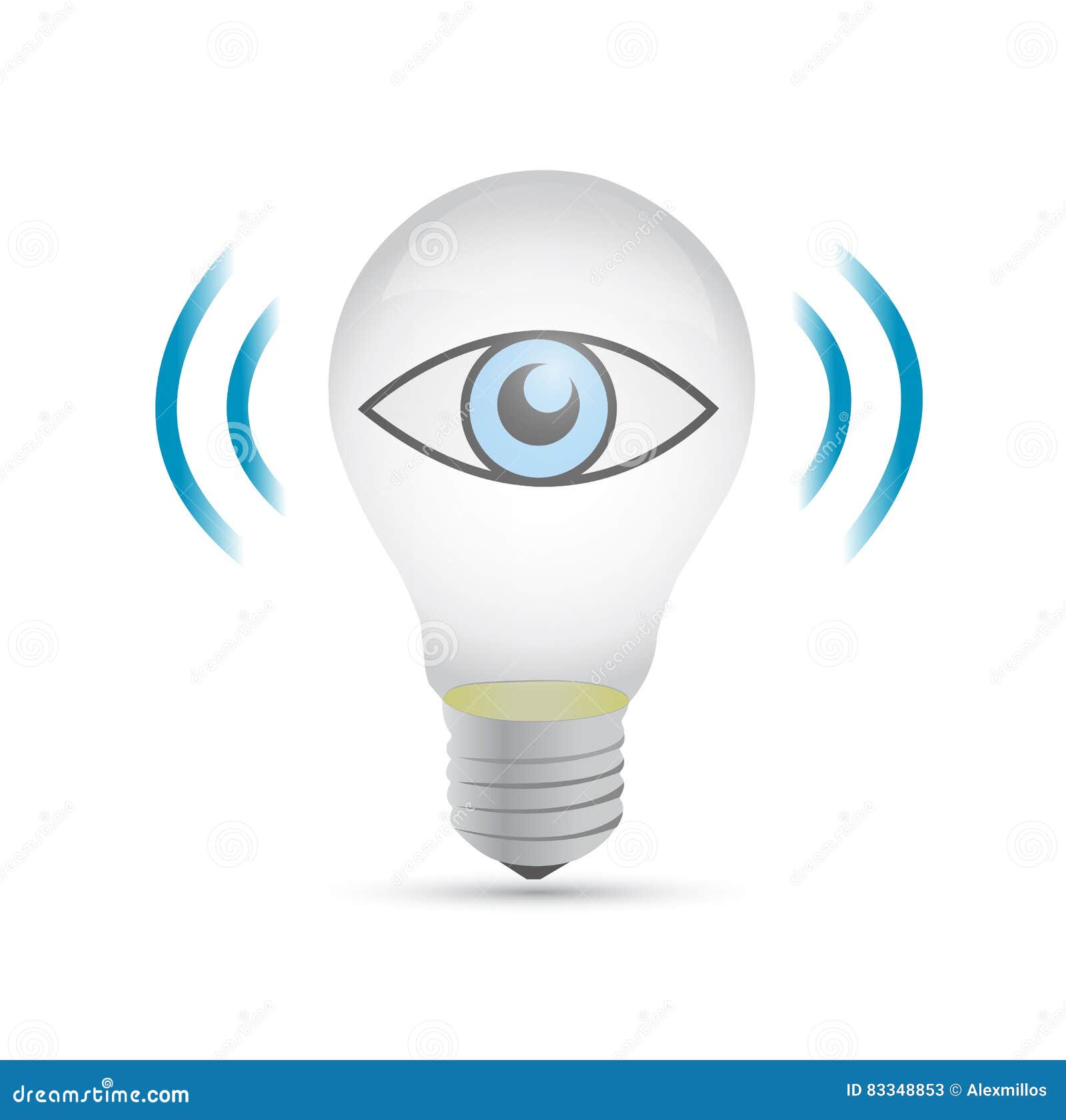 Light Bulb with Eye Icon Illustration Stock Illustration - Illustration ...