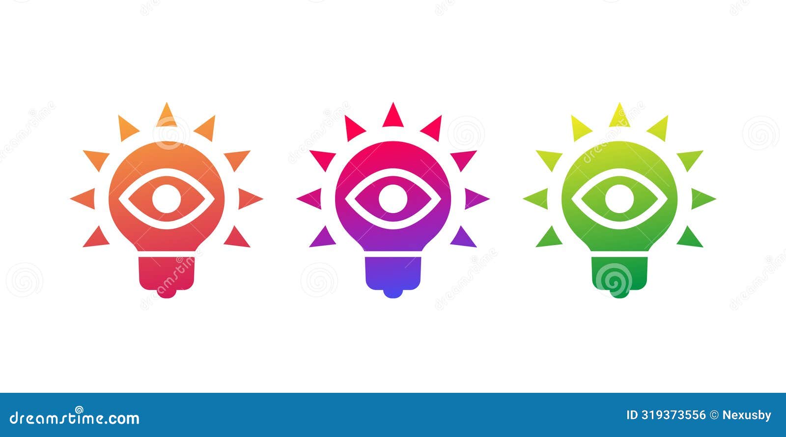 Light Bulb and Eye Icons with Gradients Stock Vector - Illustration of ...