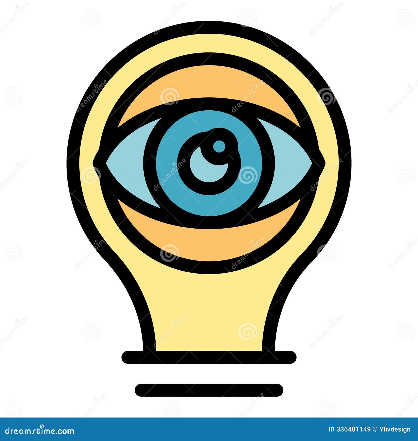 Light Bulb Eye Watching Observing Vision Concept Icon Stock ...
