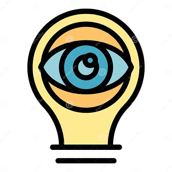 Light Bulb Eye Watching Observing Vision Concept Icon Stock ...