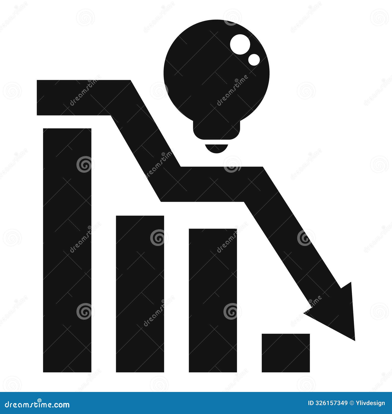 Declining Bar Graph, Decrease Bar Chart Line Icon, Diagram Concept, Graph Down Vector Sign On ...