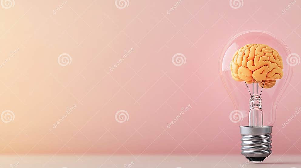 A Creative Light Bulb with a Colorful Brain Design Symbolizing ...