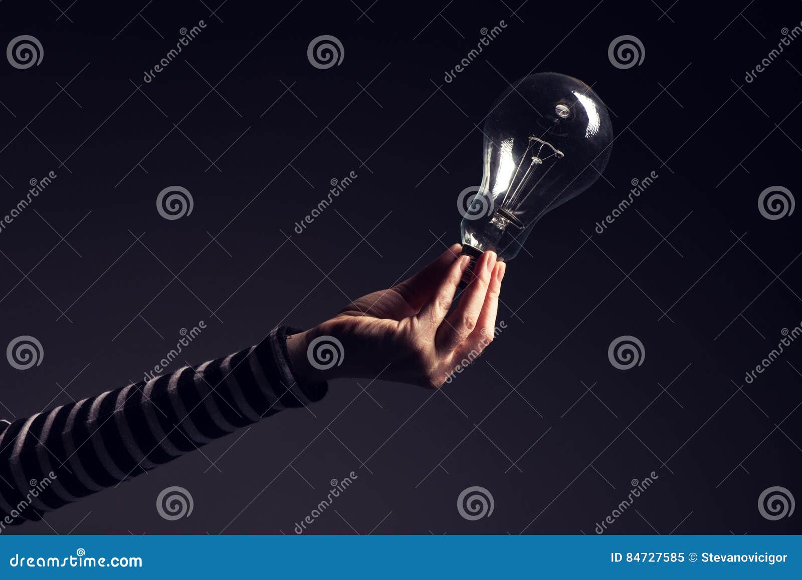 Light bulb in female hand stock image. Image of electric - 84727585