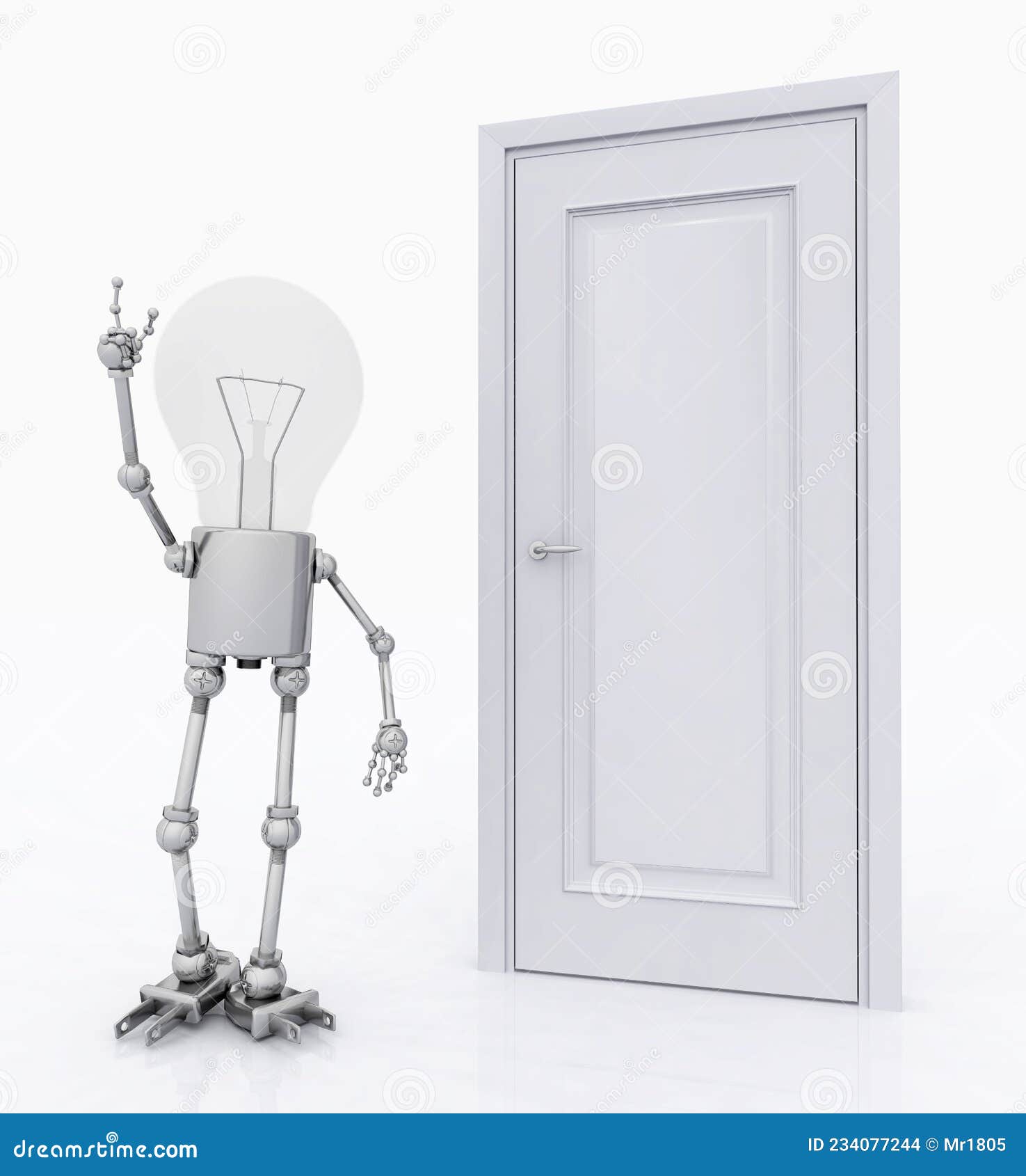 Light Bulb Figure and Front Door Stock Illustration - Illustration of ...