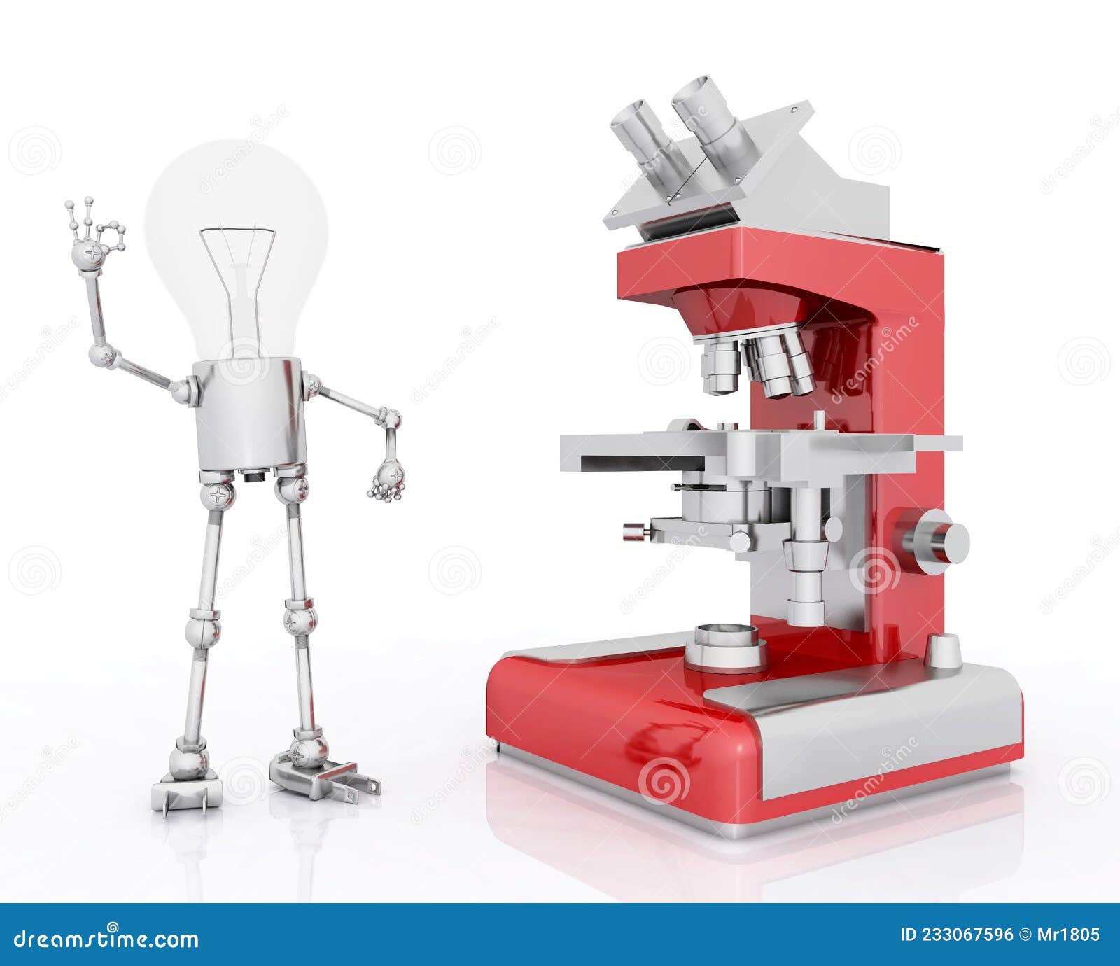 Light Bulb Figure with Microscope Stock Illustration - Illustration of ...