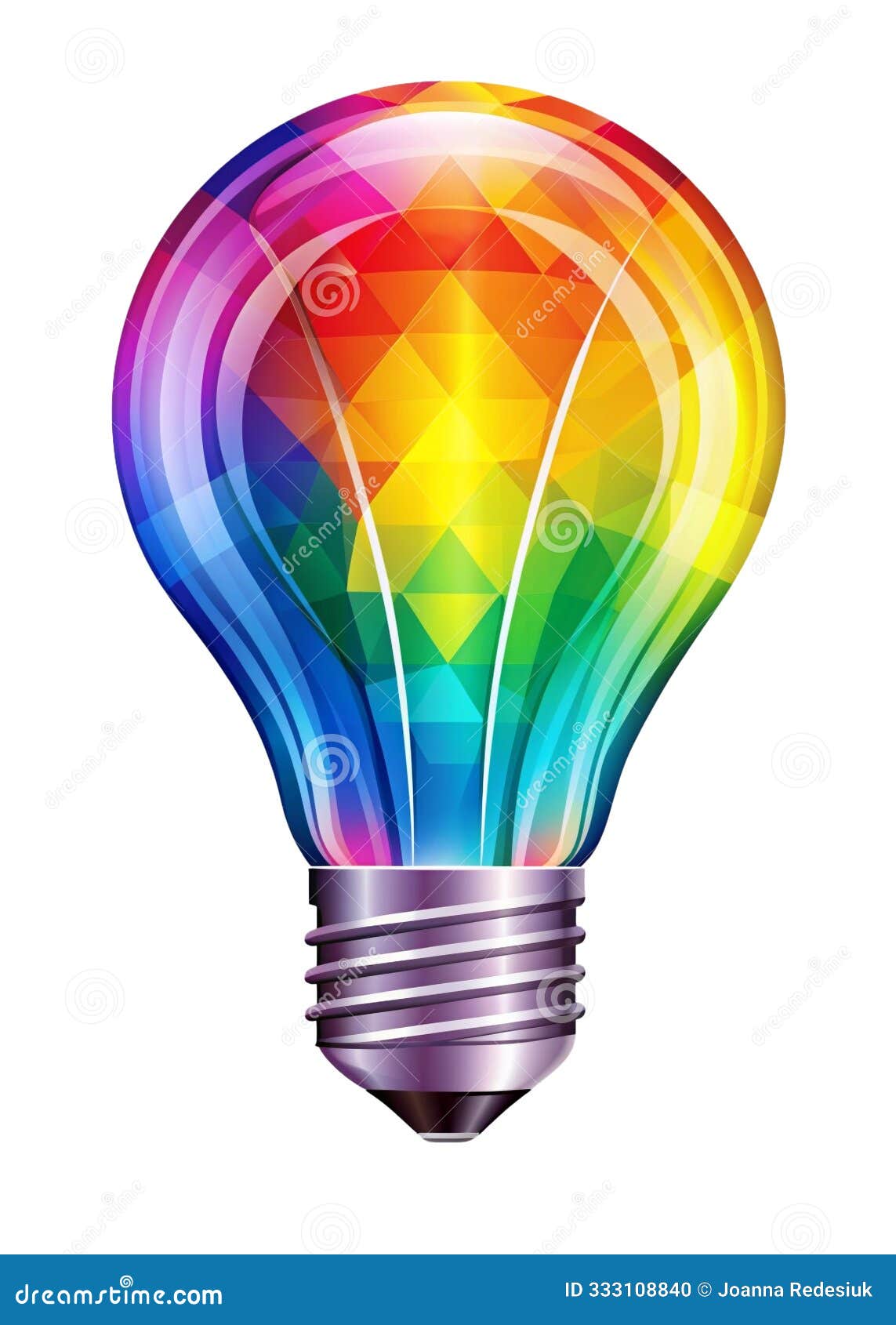 Light Bulb is Filled with an Array of Rainbow Colors, Creating a ...