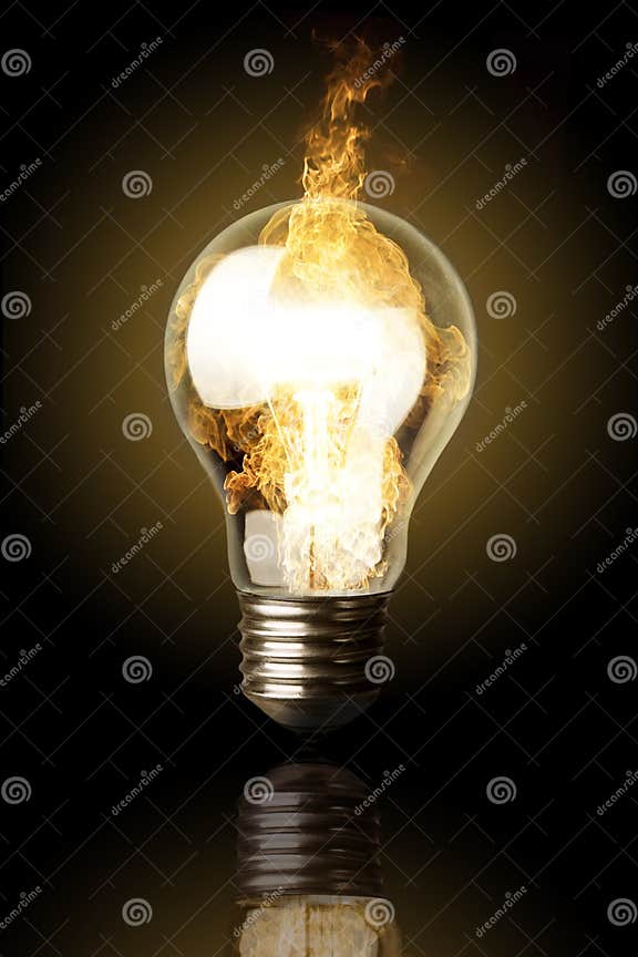 Light Bulb on Fire stock image. Image of energy, isolated - 10023863