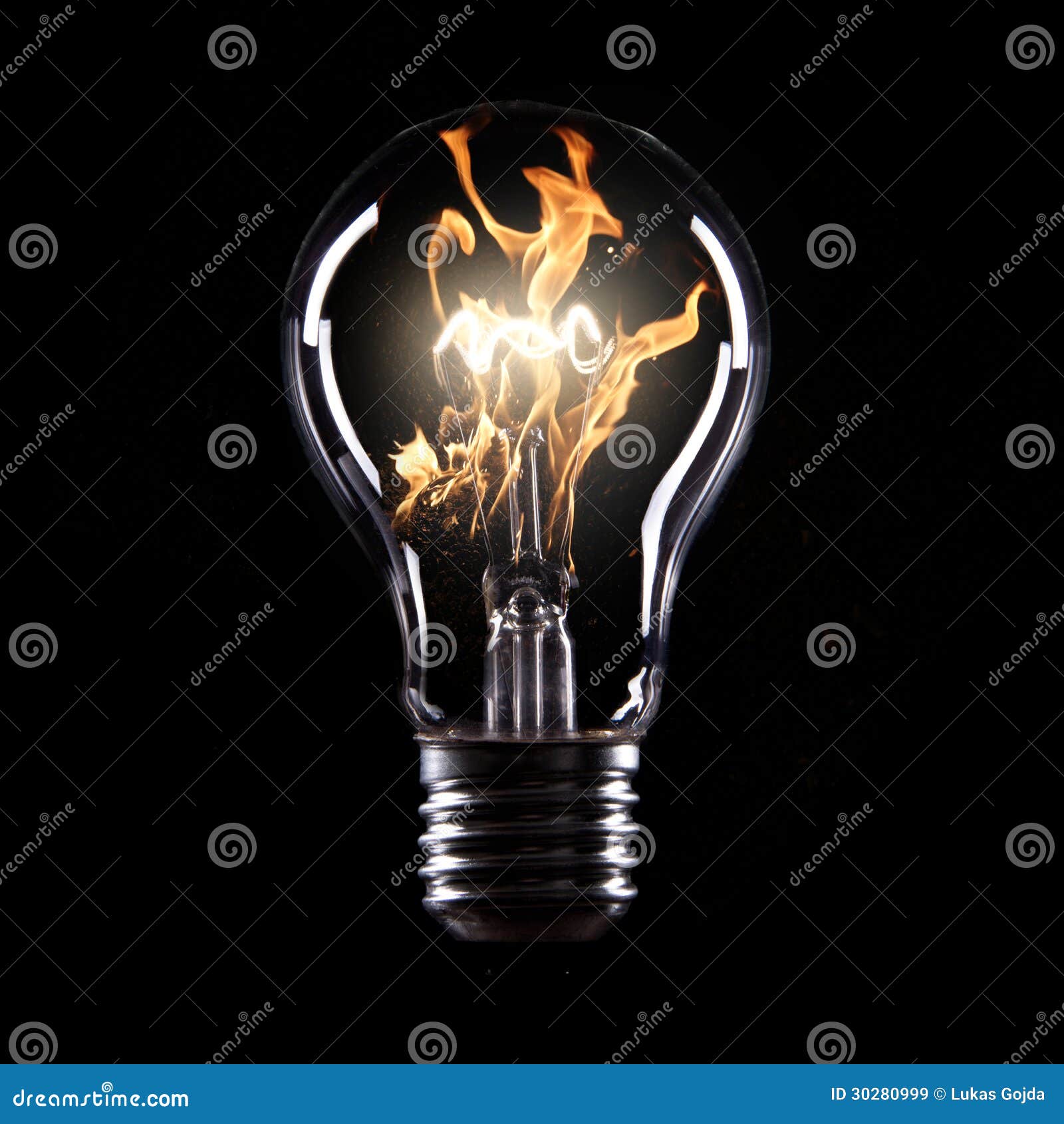 Light bulb with fire stock image. Image of land, landscape - 30280999