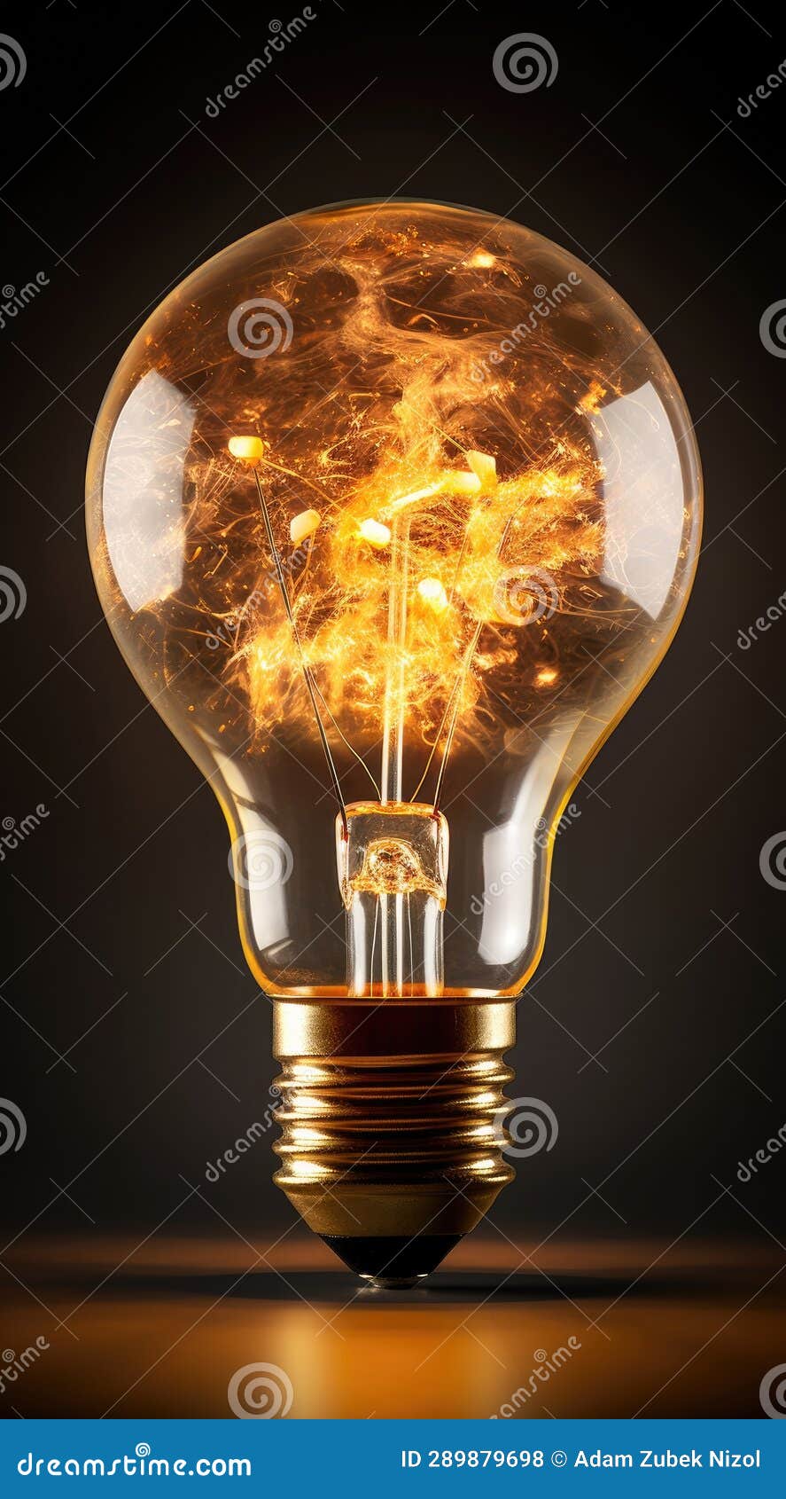 A Light Bulb with a Fire Inside Stock Illustration - Illustration of ...