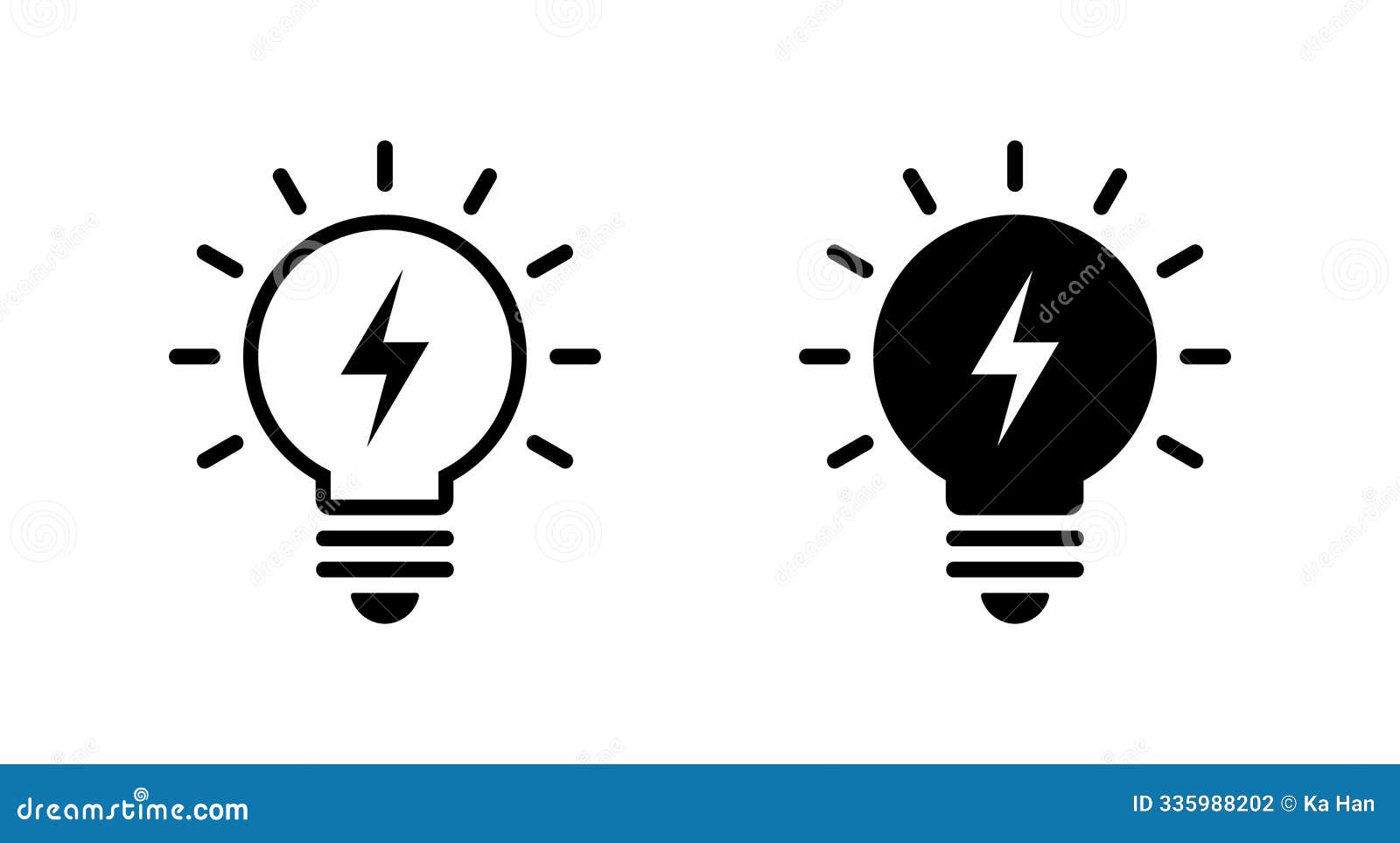 Light Bulb with Flash Icon. Lamp with Lightning Sign Symbol Stock ...