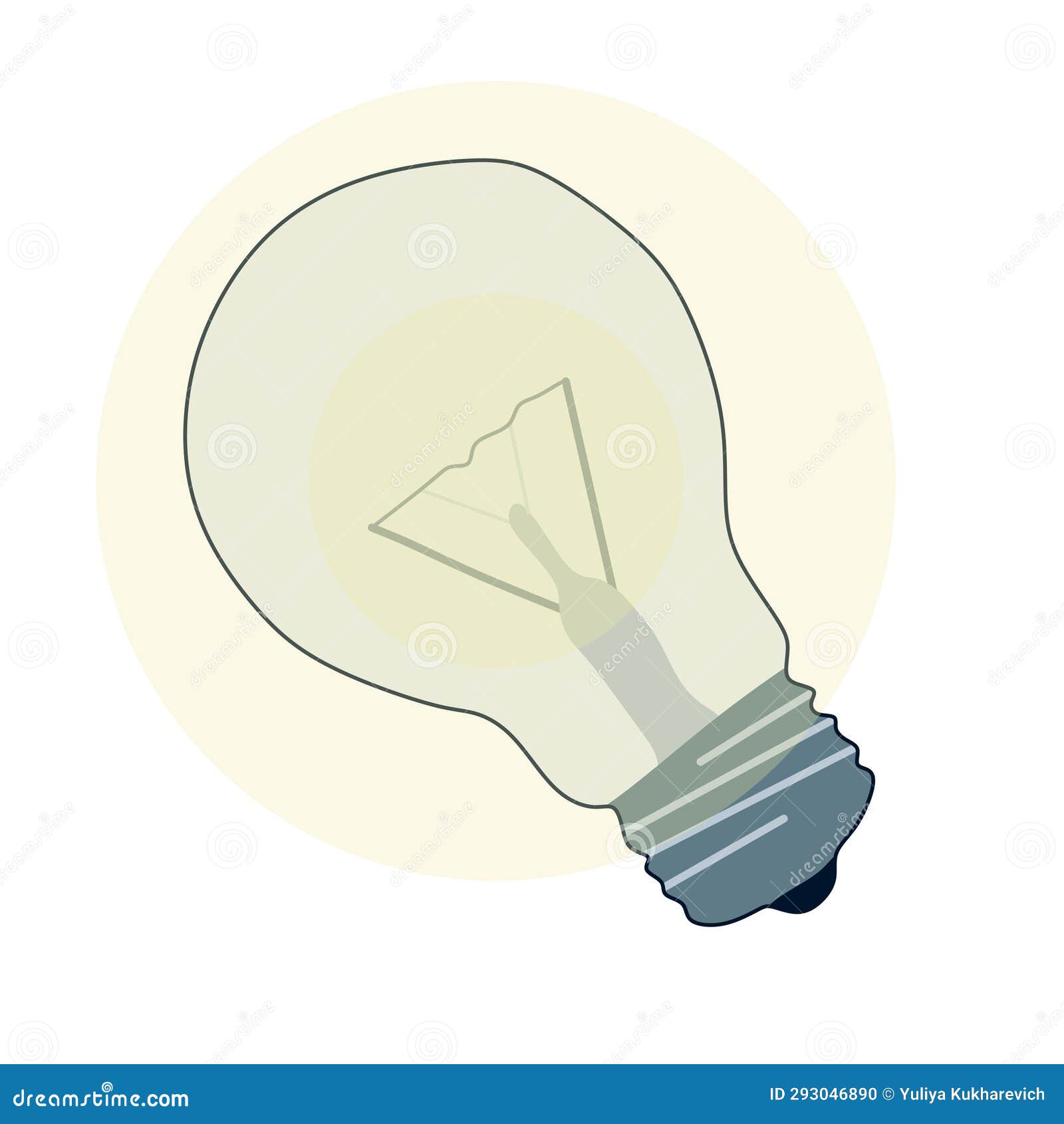 Light Bulb Flat Cartoon Illustration. Energy and Thinking Symbol ...