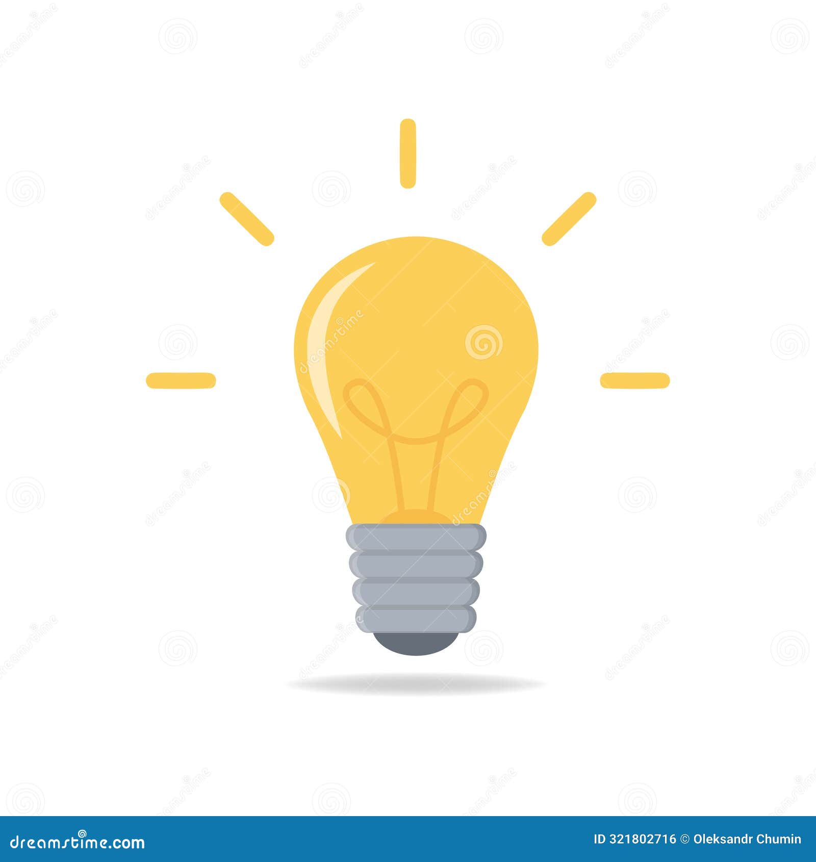 Light Bulb Flat Design Vector Stock Vector - Illustration of isolated ...