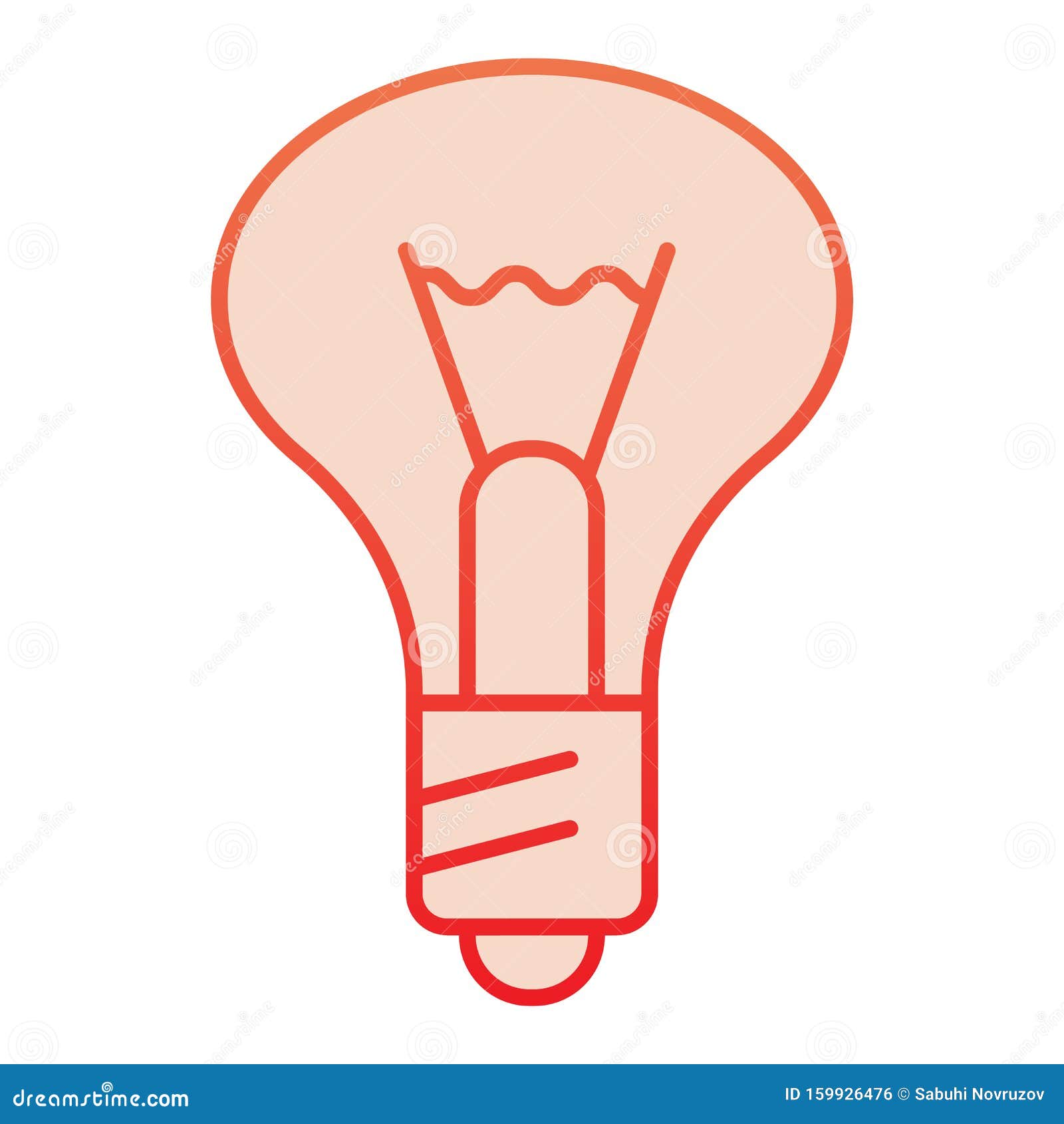 Light Bulb Flat Icon. Lamp Red Icons in Trendy Flat Style Stock Vector ...