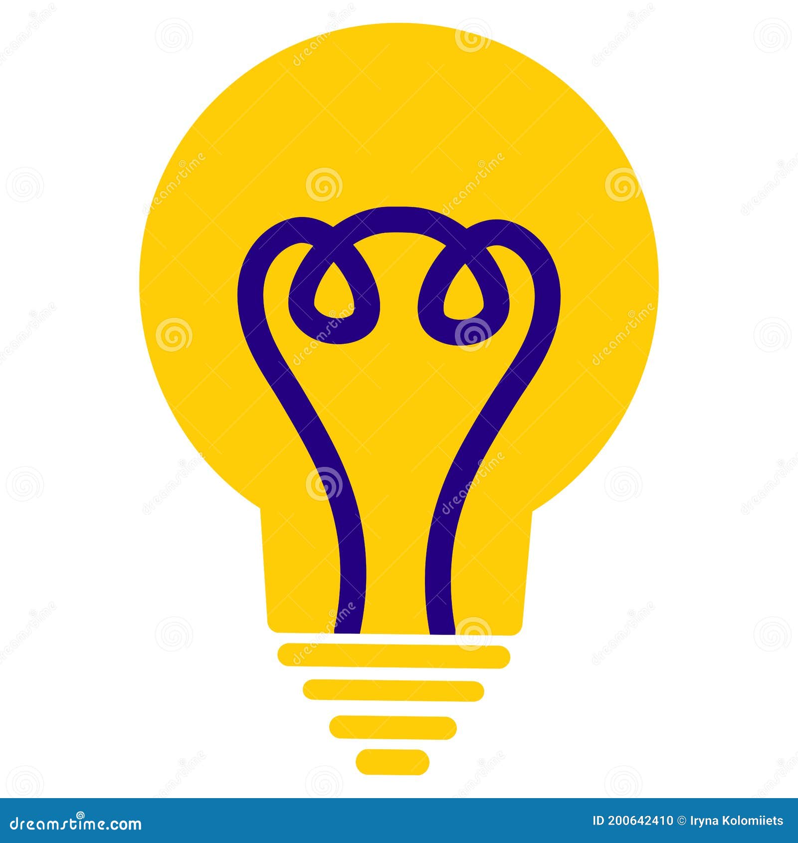 Light Bulb Flat Icon. Yellow Bulb, Ideas, Creative Icon Symbol Stock ...
