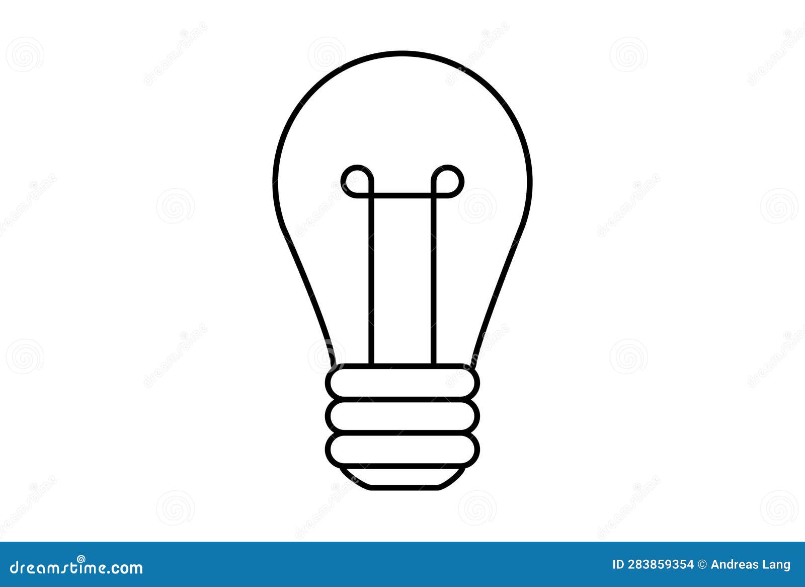 Light Bulb Flat Outline Icon Science Symbol Art Sign Artwork Stock ...