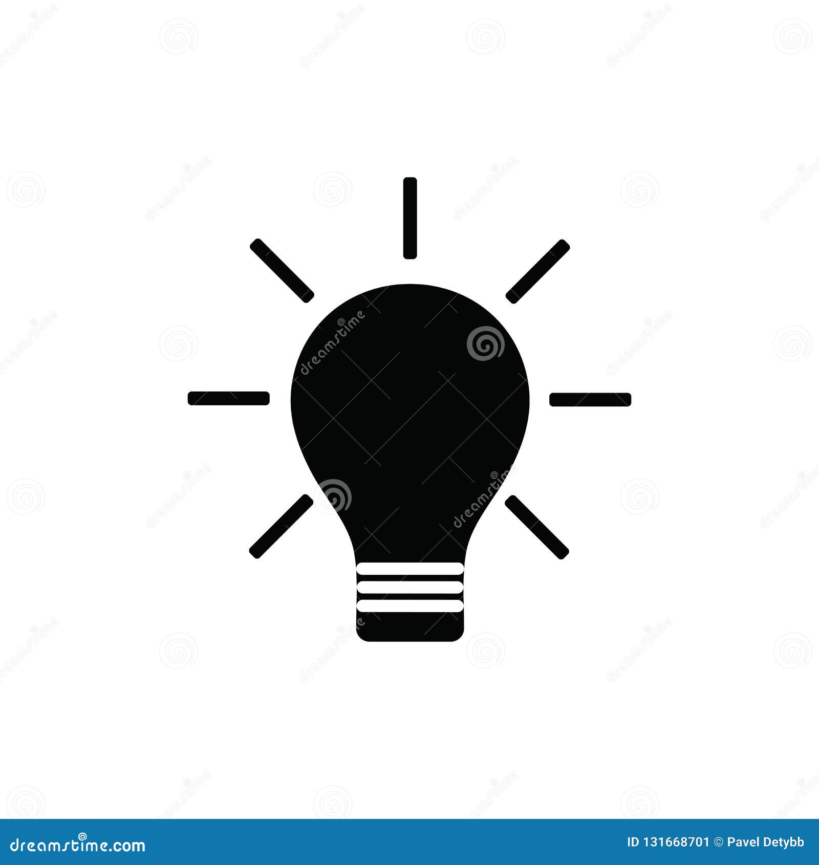 Light Bulb Flat Sign, Simple Design. Flat, Vector Illustration. Stock ...