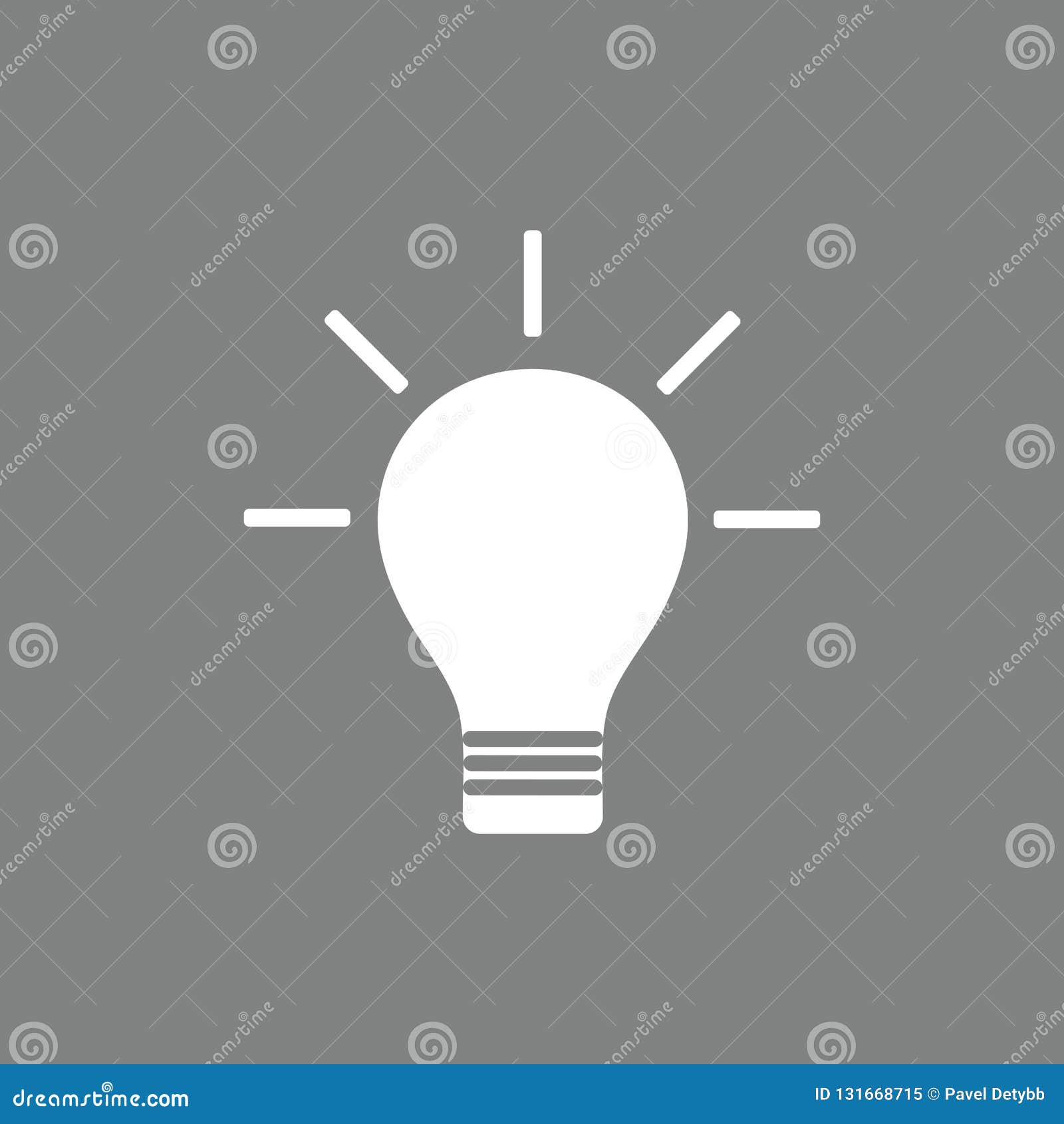 Light Bulb Flat Sign, Simple Design. Flat, Vector Illustration. Stock ...