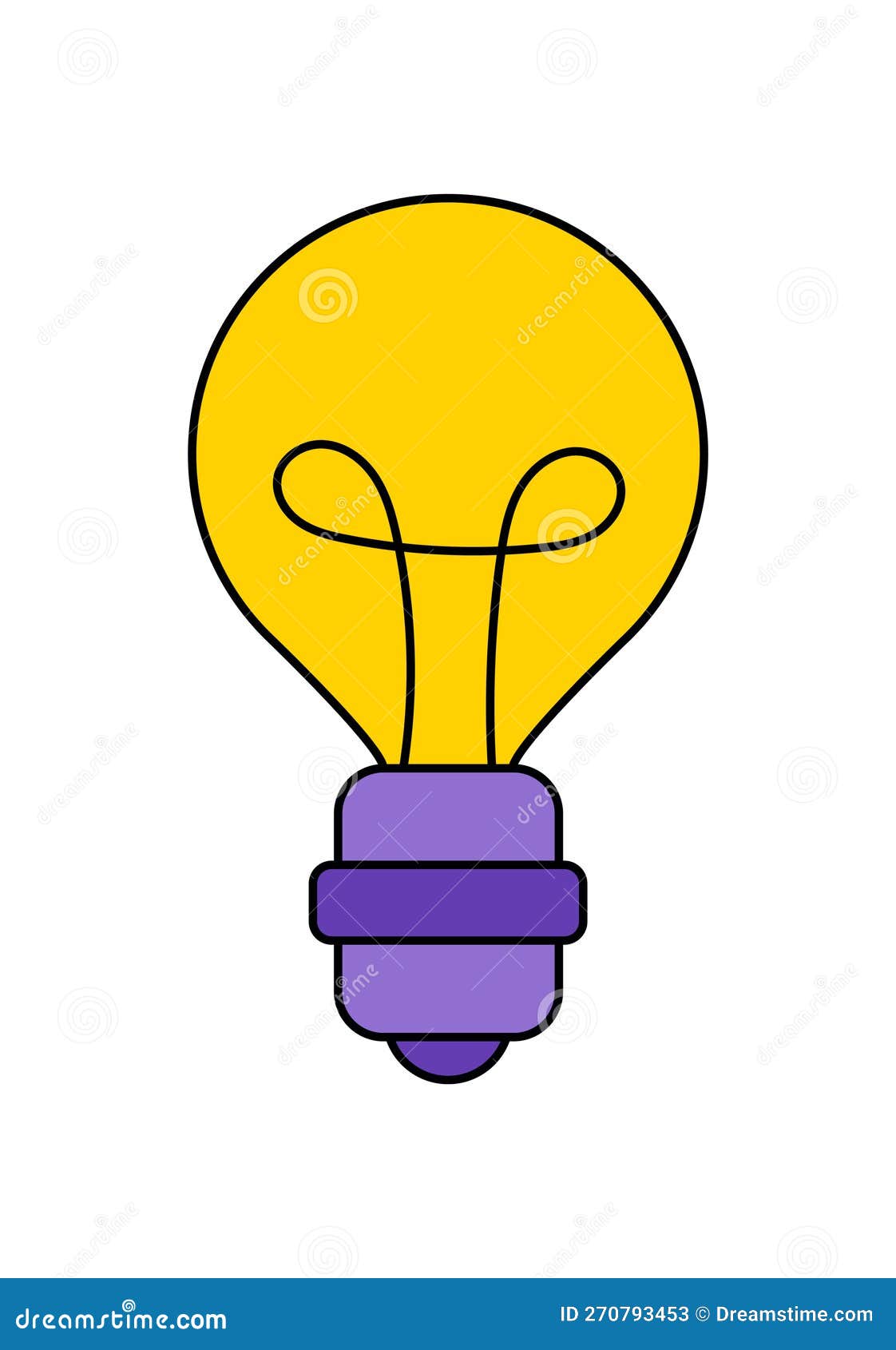 Light Bulb Flat Vector, Isolated on White Background. Idea Sign ...