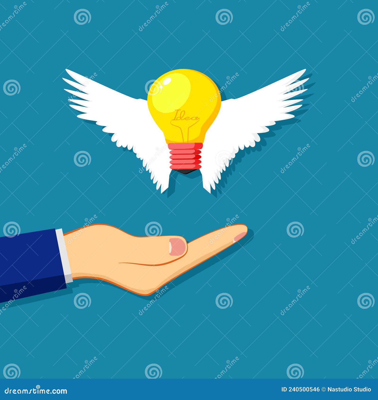 The Light Bulb Flew Out of My Hand. Creativity and Freedom Stock Vector ...