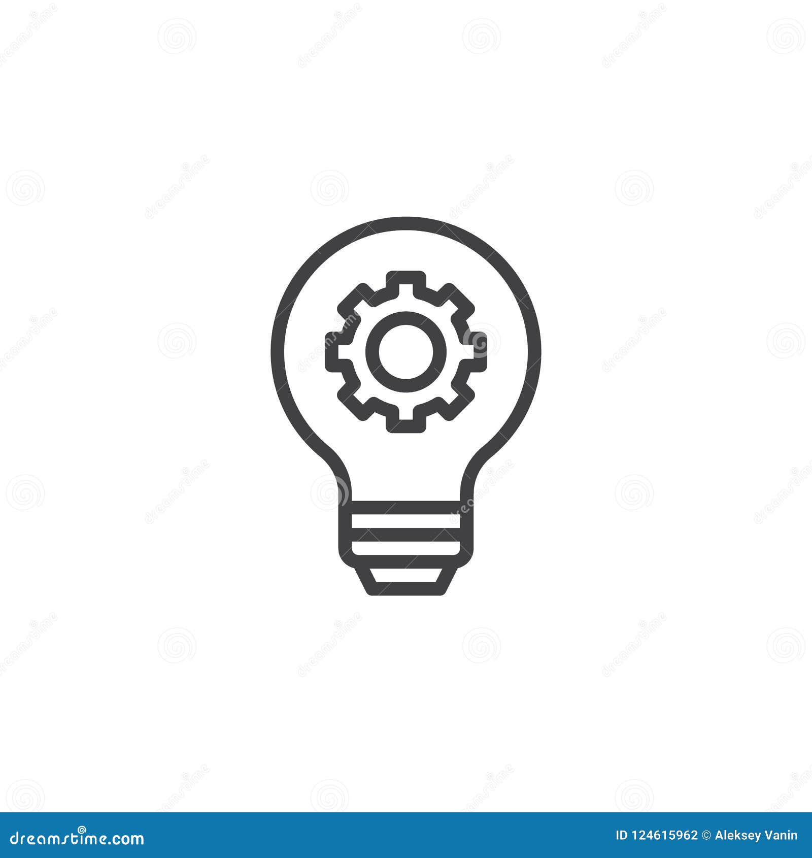 Light Bulb and Gear Outline Icon Stock Vector - Illustration of line ...