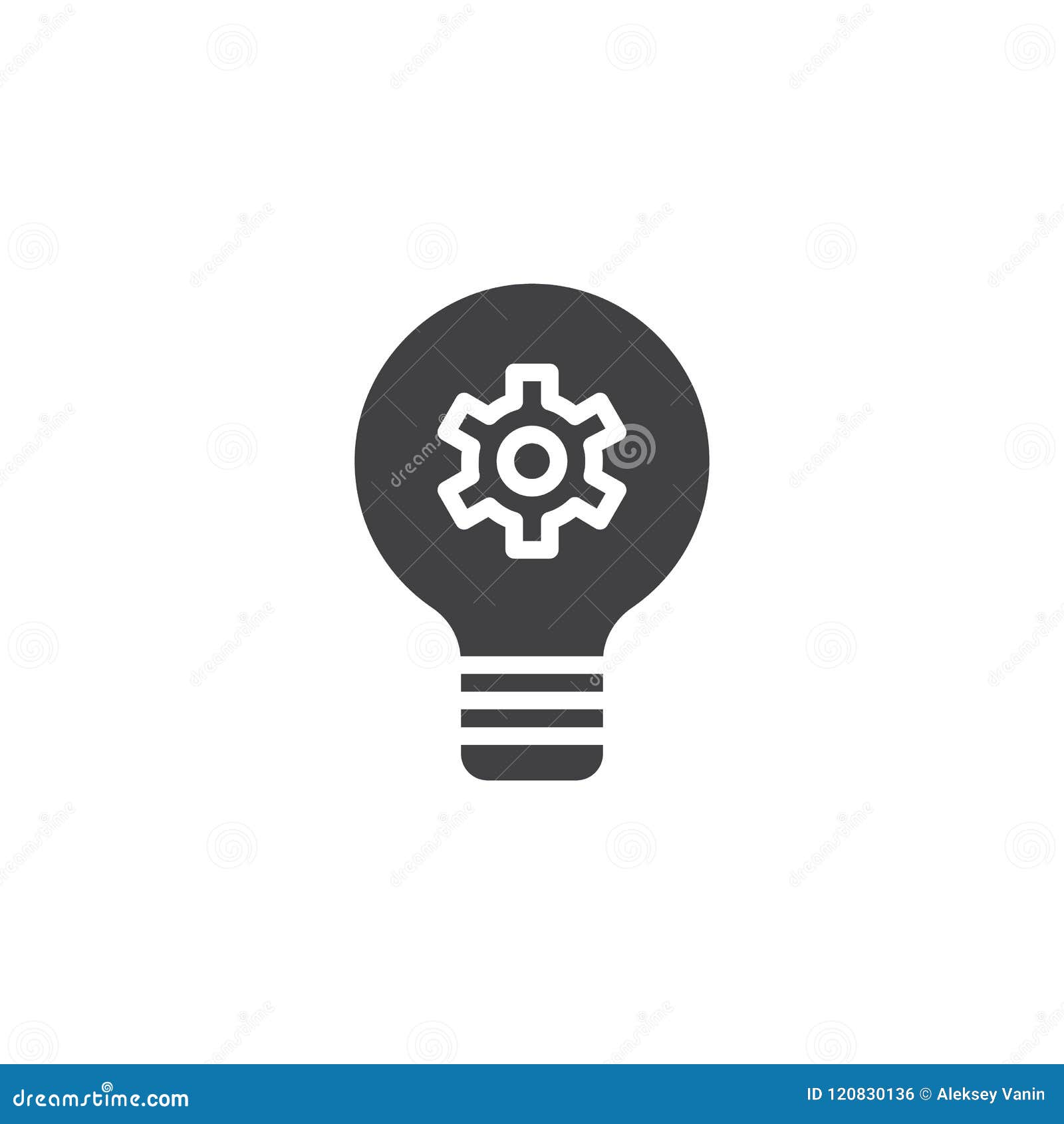 Light Bulb and Gear Vector Icon Stock Vector - Illustration of single ...