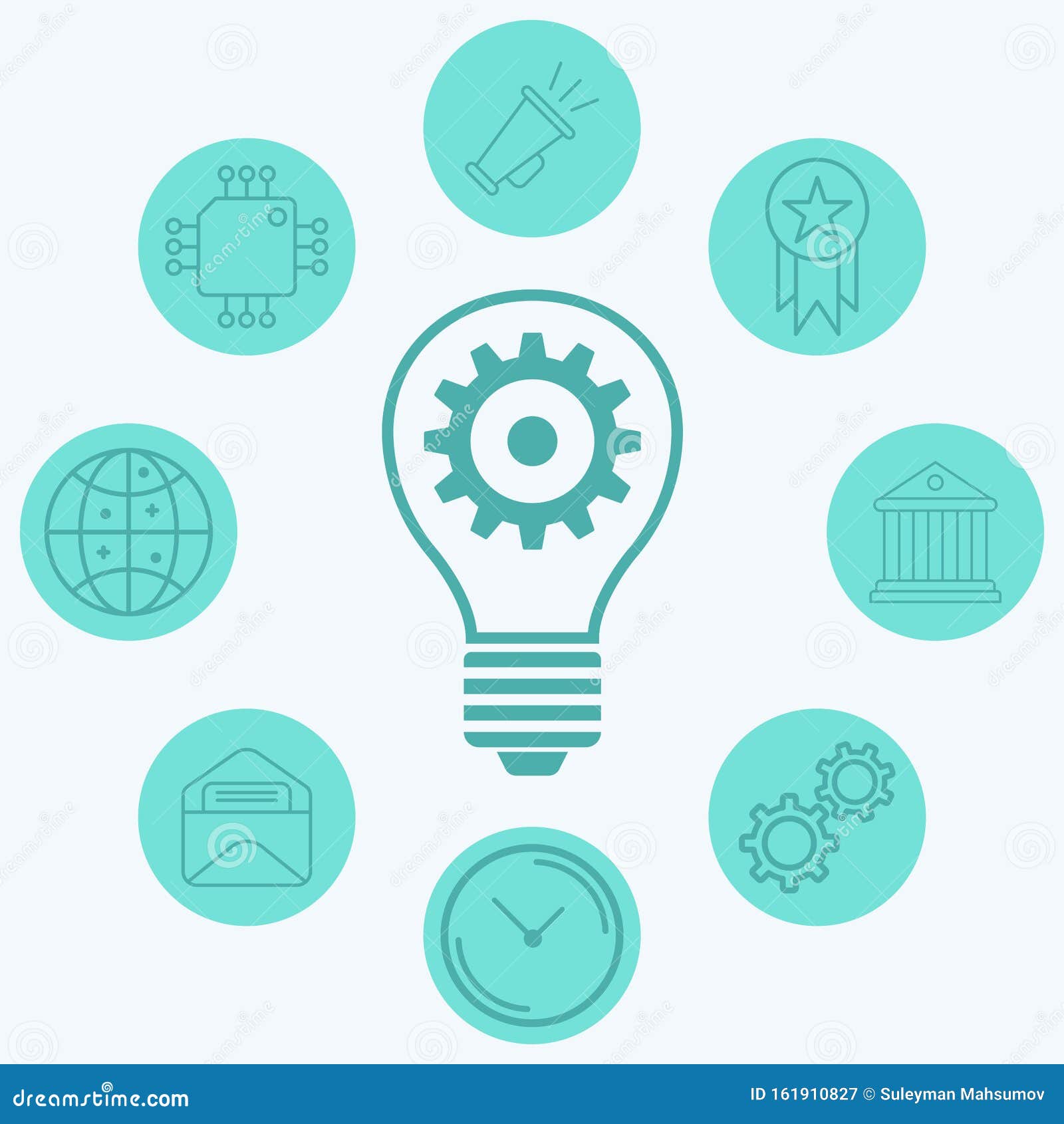 Light Bulb and Gear Vector Icon Sign Symbol Stock Illustration ...