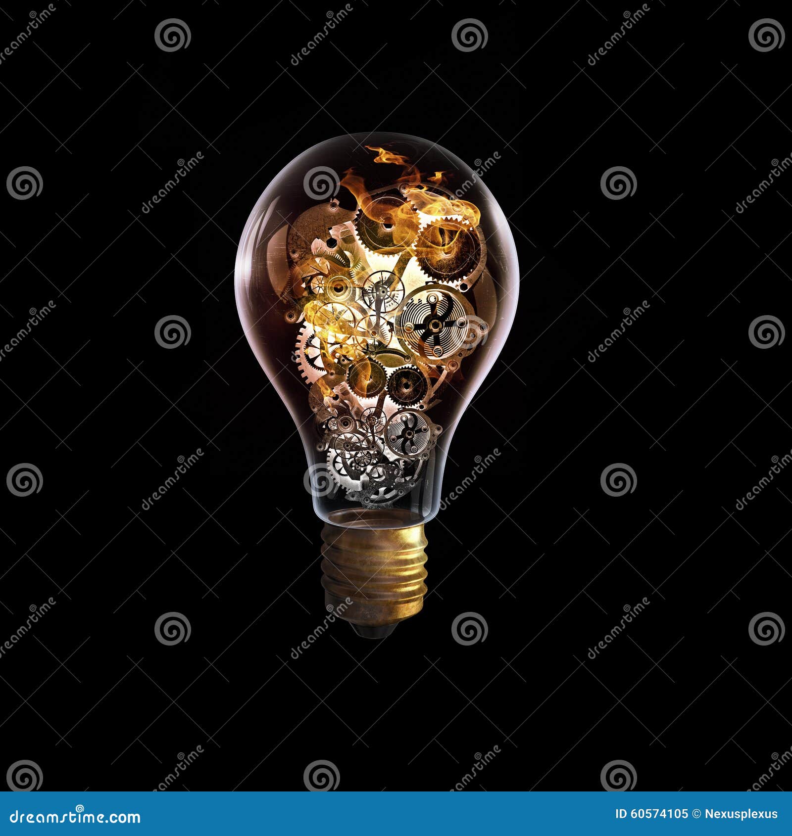 Light bulb with gears stock image. Image of idea, simple - 60574105
