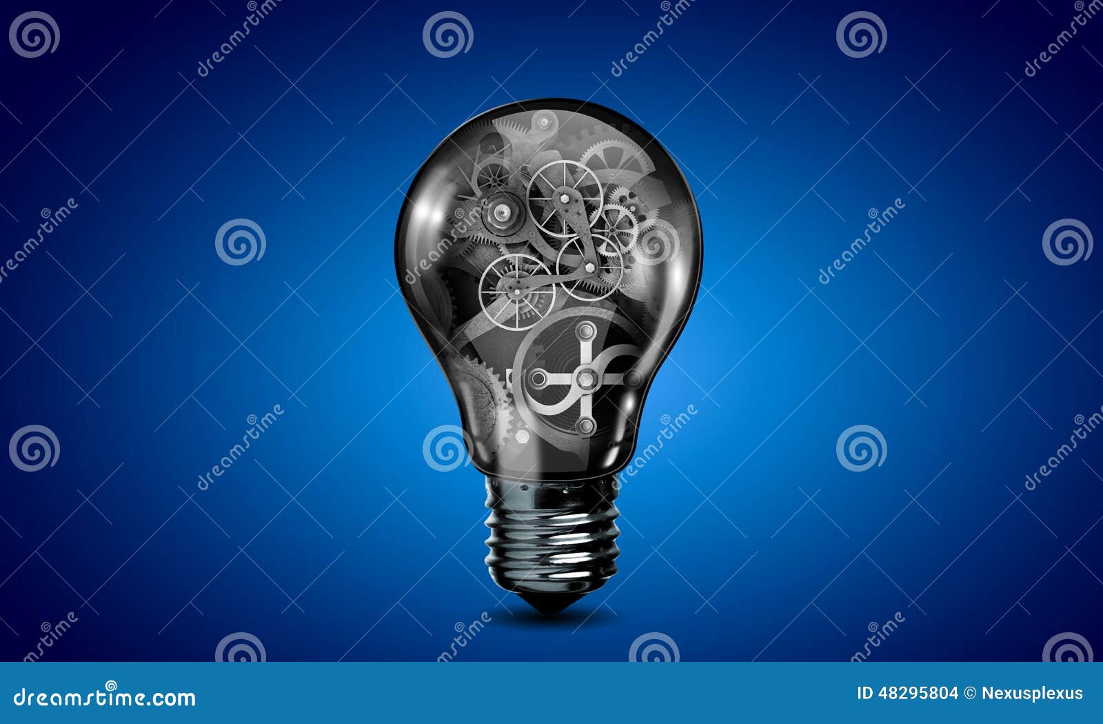 Light bulb with gears stock photo. Image of engineering - 48295804