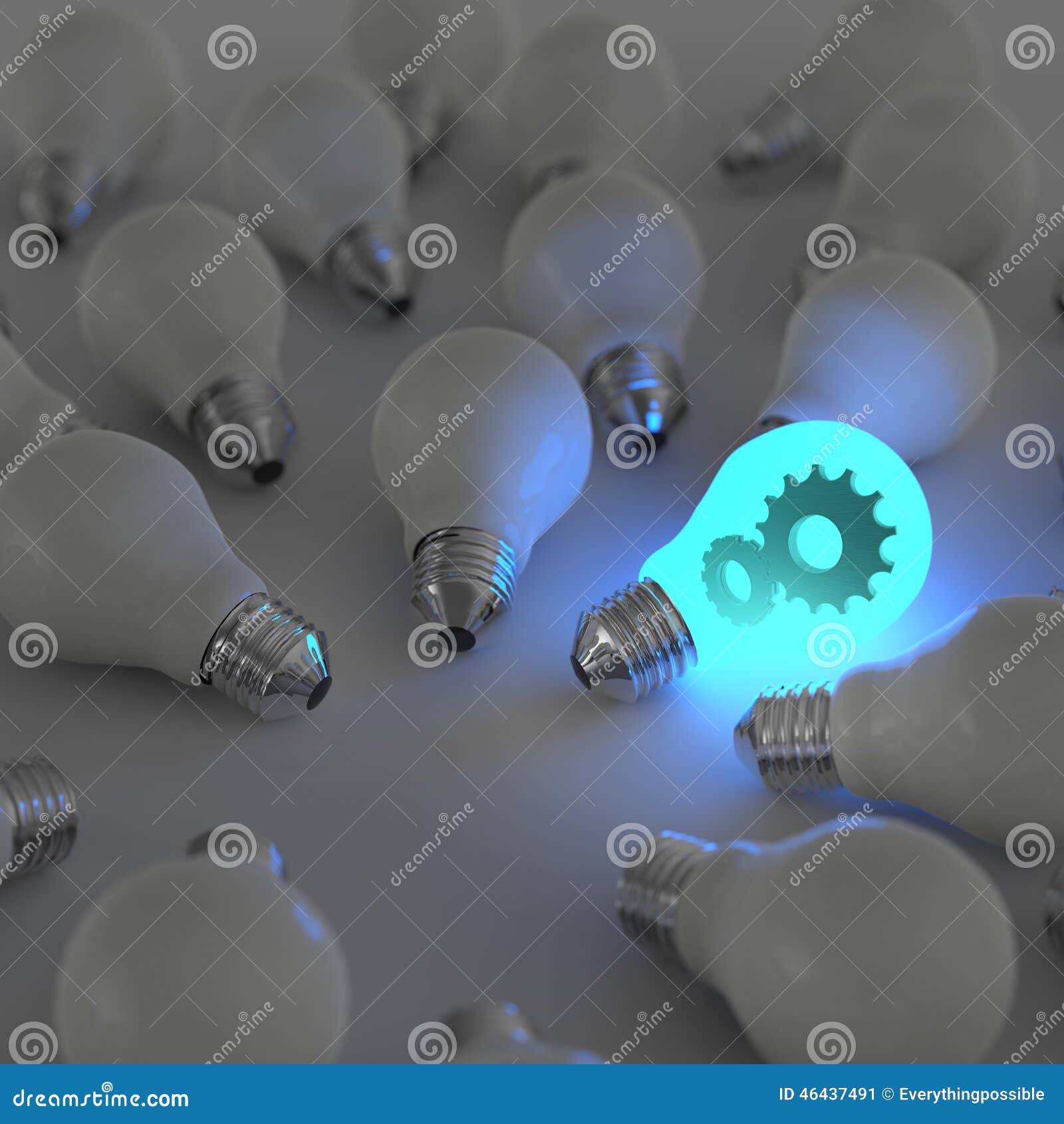 Light bulb with gears stock illustration. Illustration of generation ...