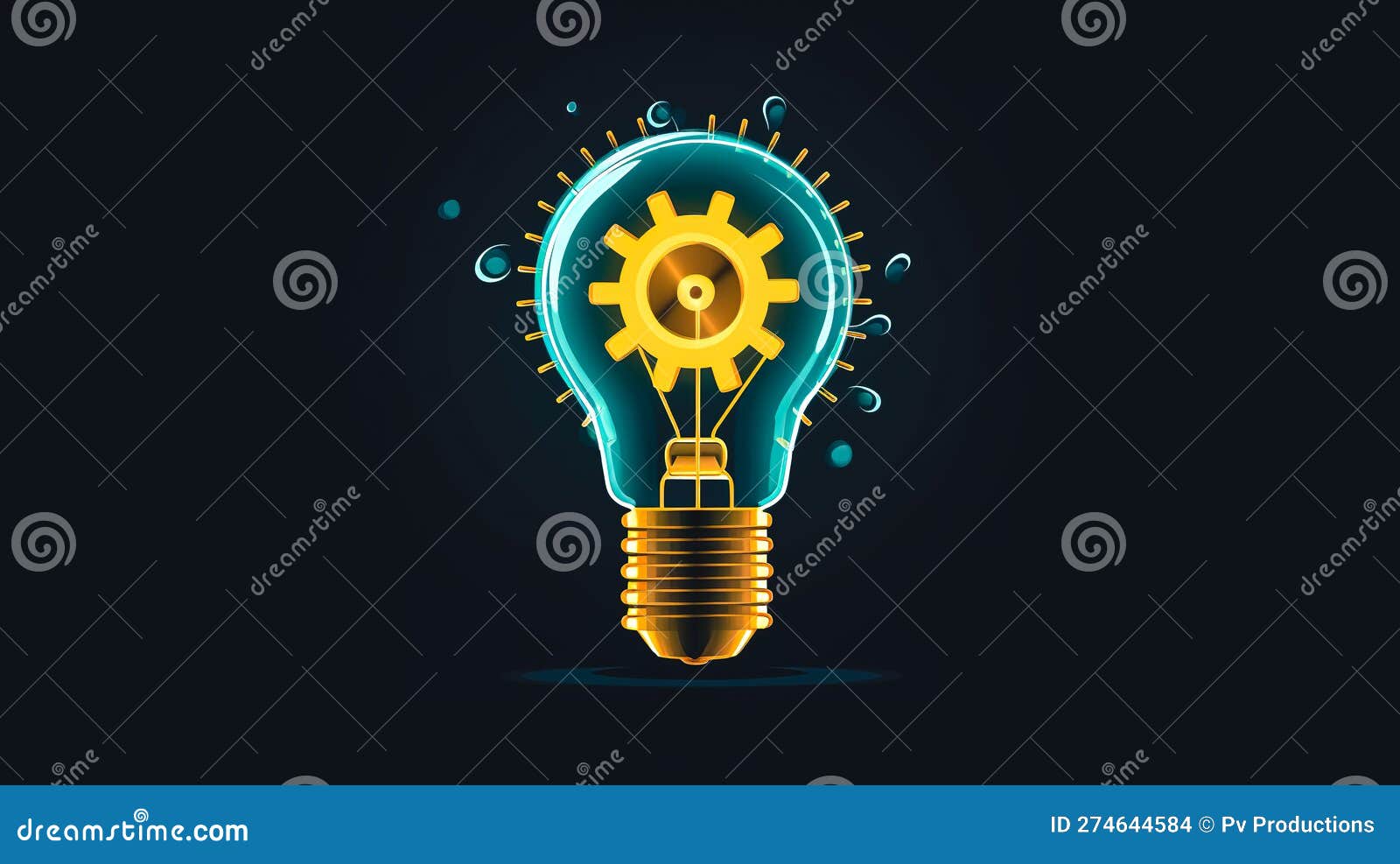 Light Bulb with Gears, Idea Generation Concept, Generative AI. Stock ...