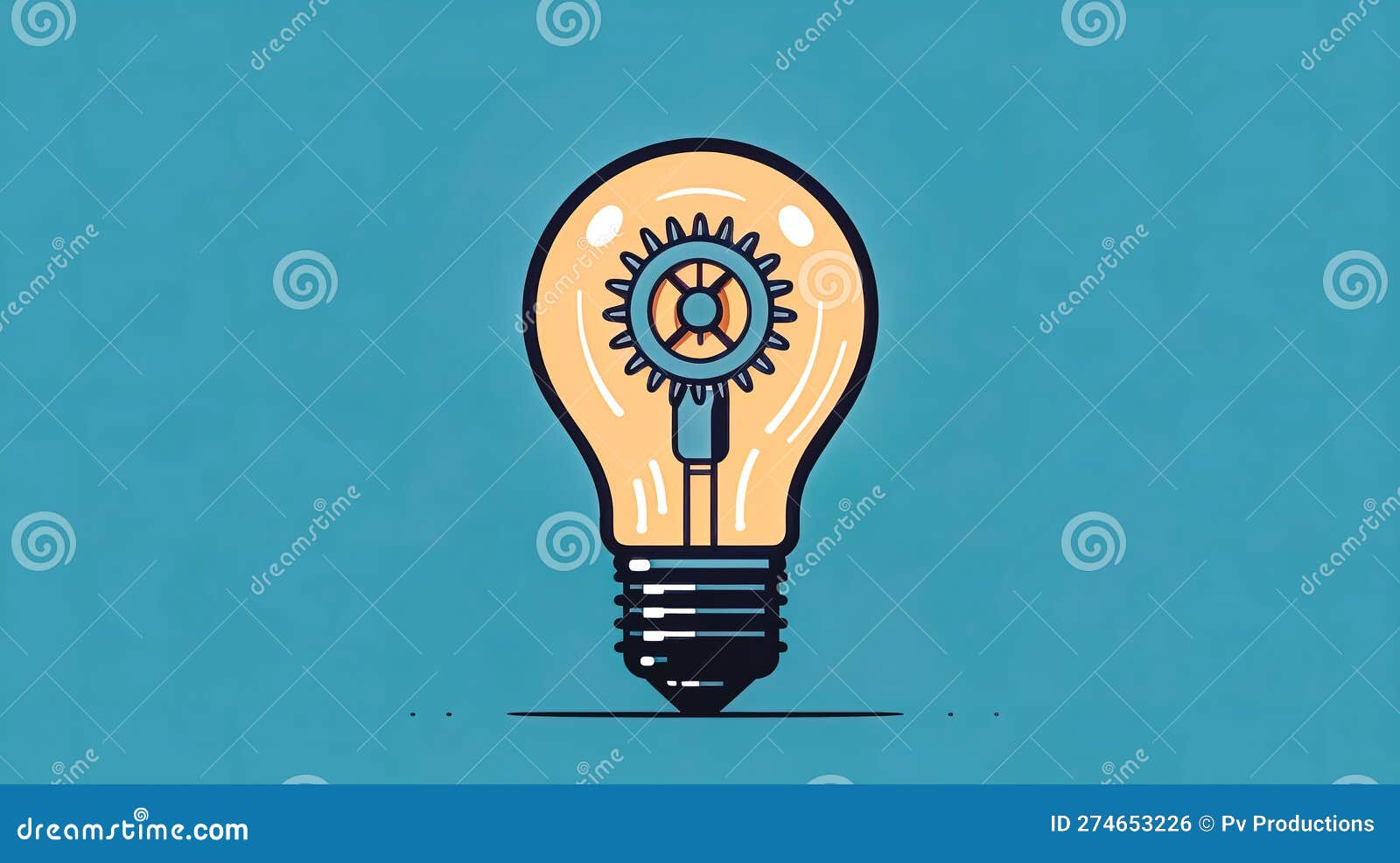 Light Bulb with Gears, Idea Generation Concept, Generative AI. Stock ...