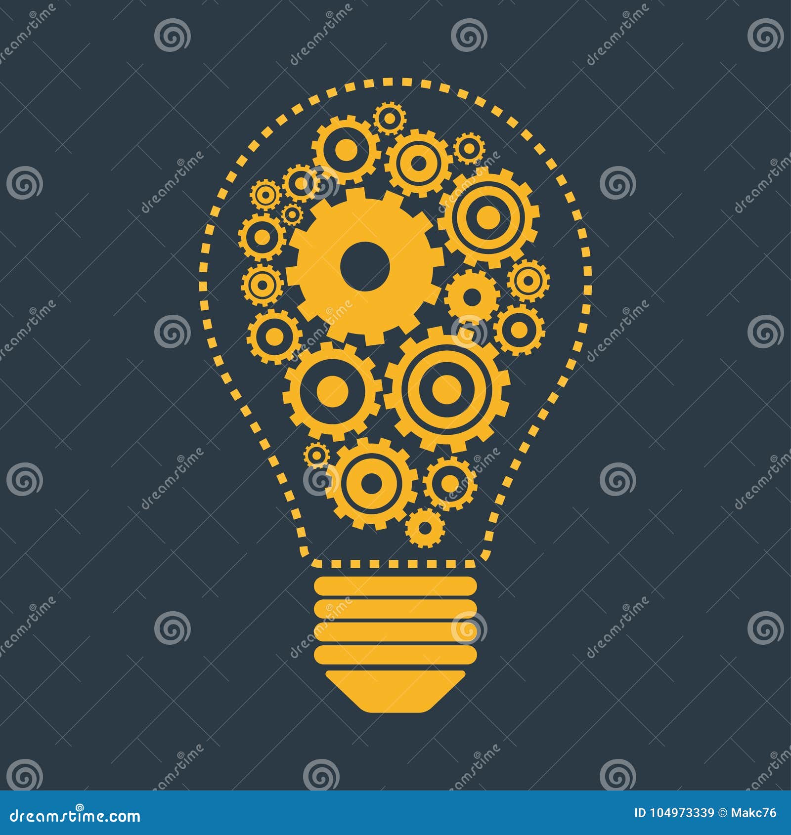 Light bulb and gears. stock vector. Illustration of teamwork - 104973339 Light bulb and gears. stock vector. Illustration of teamwork - 104973339