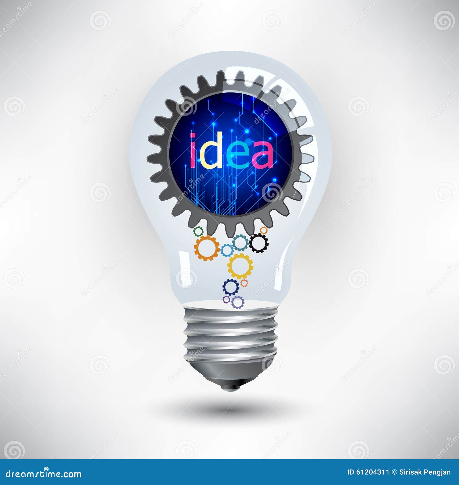 Light Bulb and Gears, Mechanism Work for Idea Concept Stock ... Light Bulb and Gears, Mechanism Work for Idea Concept Stock ...