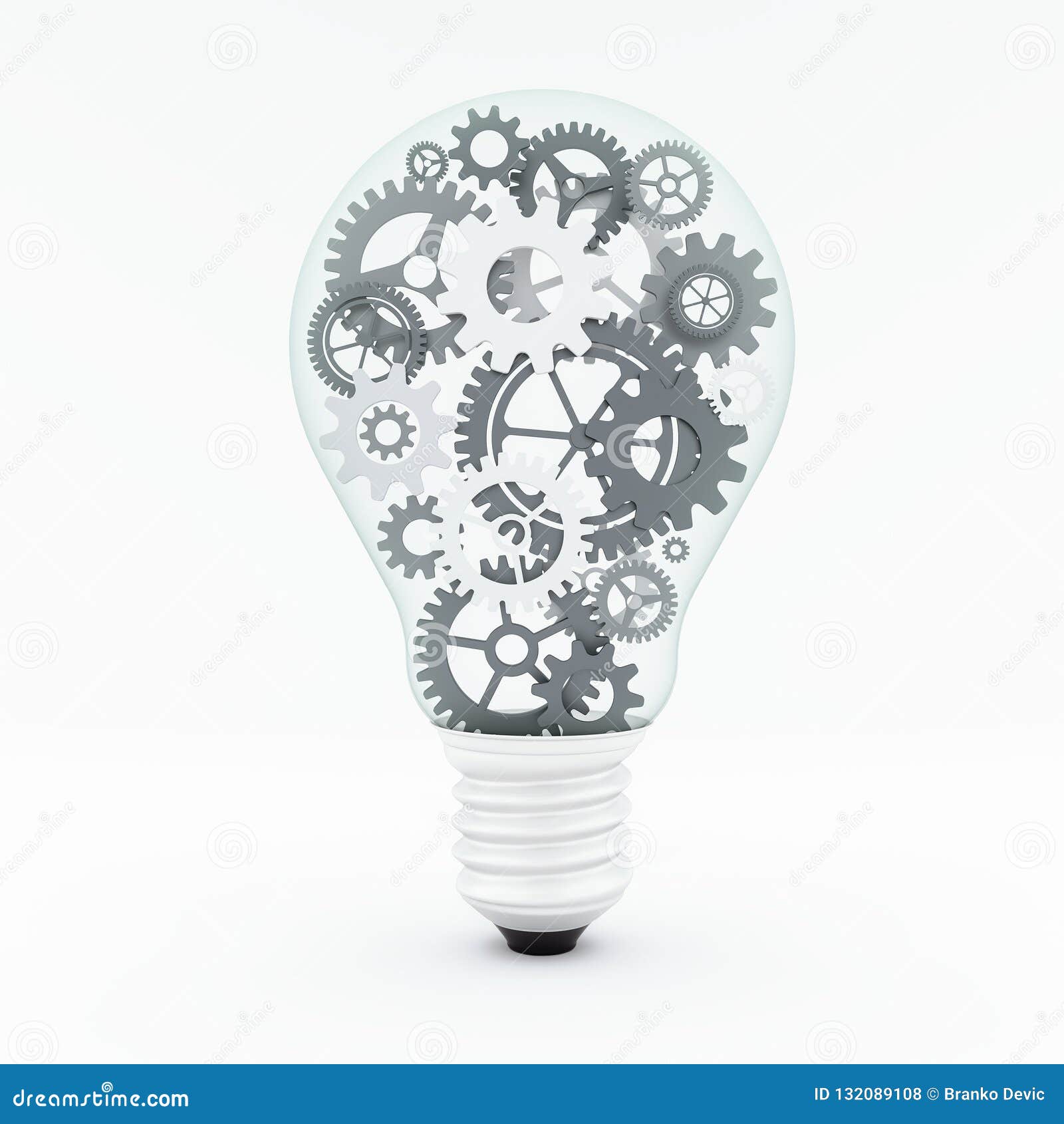 Light Bulb and Gears, Strategy Thinking Concept 3d Render Stock ... Light Bulb and Gears, Strategy Thinking Concept 3d Render Stock ...