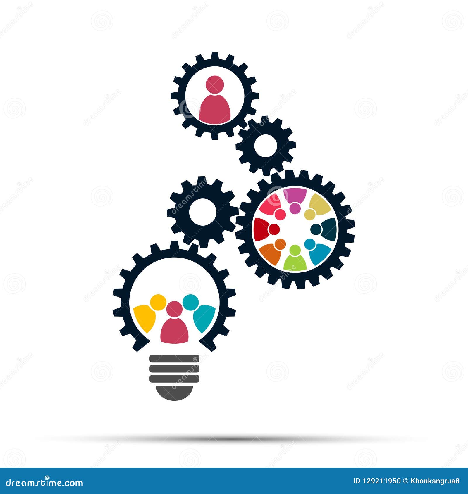 Light Bulb Gear Teamwork Meeting People Concept Stock Vector ... Light Bulb Gear Teamwork Meeting People Concept Stock Vector ...