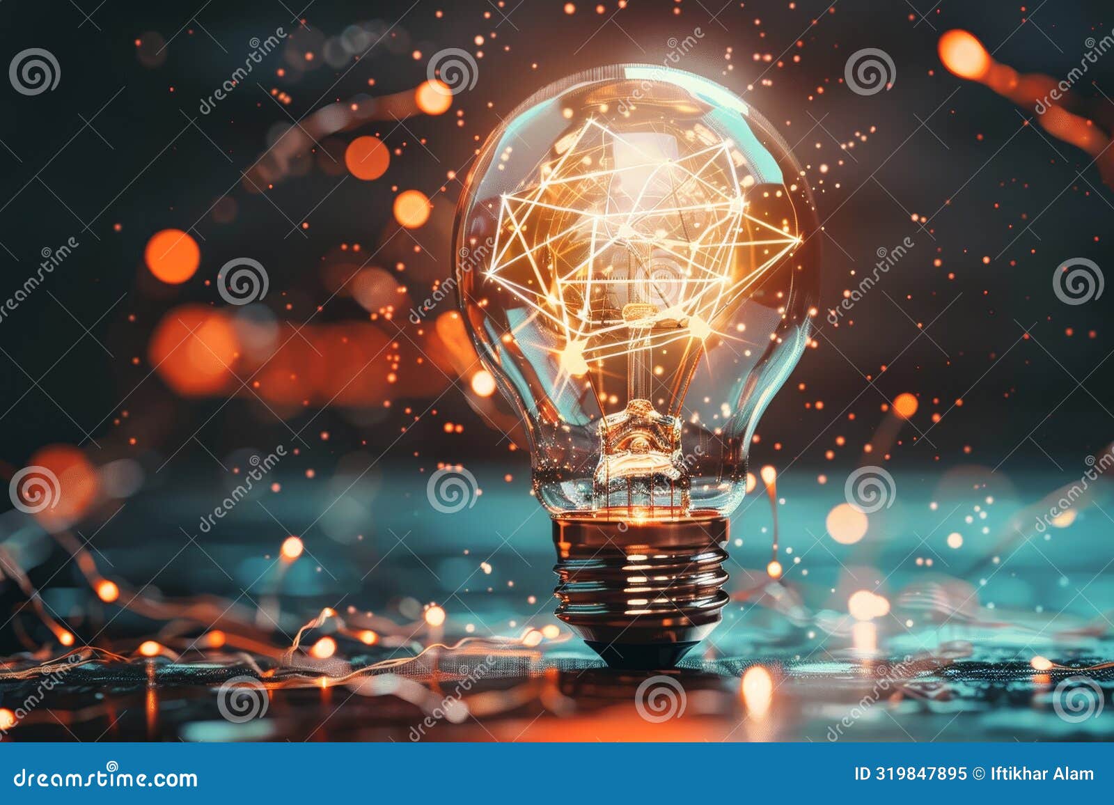 A Light Bulb Generating Sparks, Signifying Electrical Activity and ...