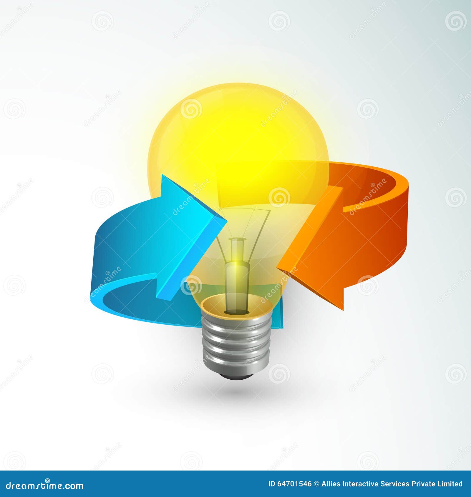 Light Bulb with Glossy Arrows for Business. Stock Illustration ...