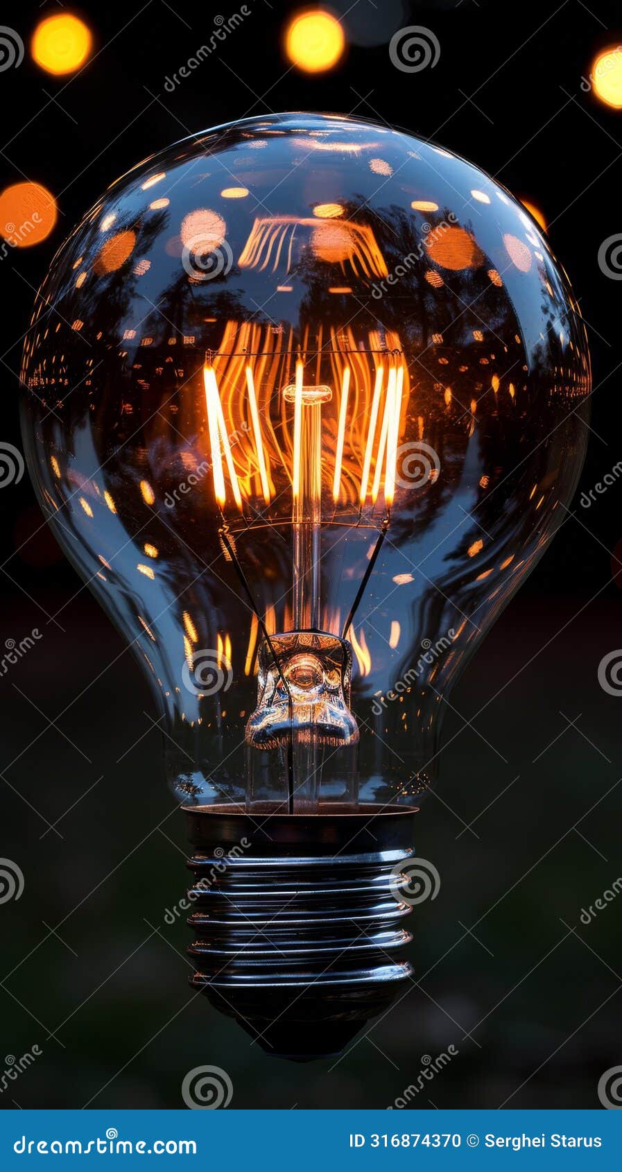 A Light Bulb with a Glowing Filament Inside of it, AI Stock Photo ...