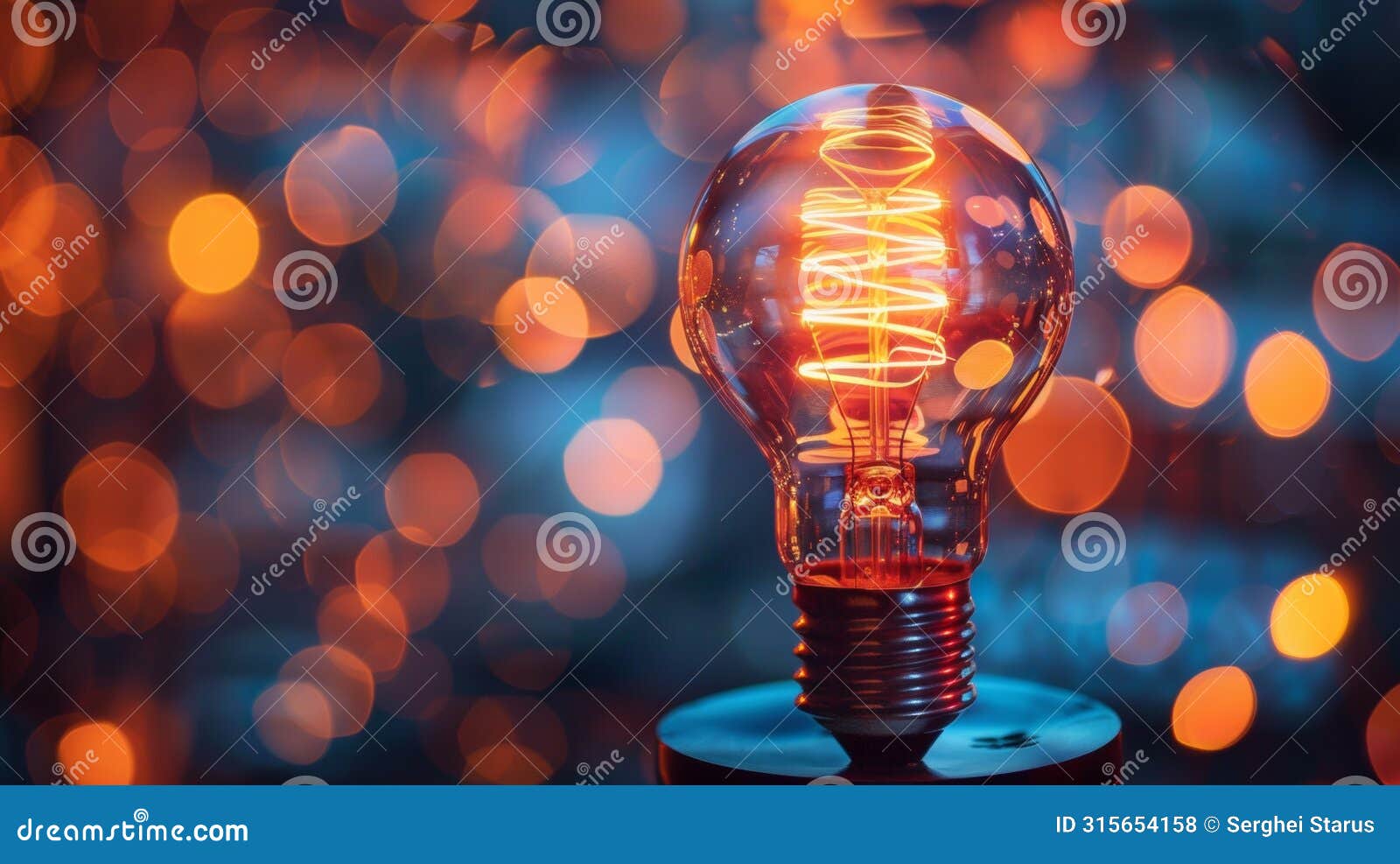 A Light Bulb with a Glowing Orange Glow Sitting on Top of Something, AI ...
