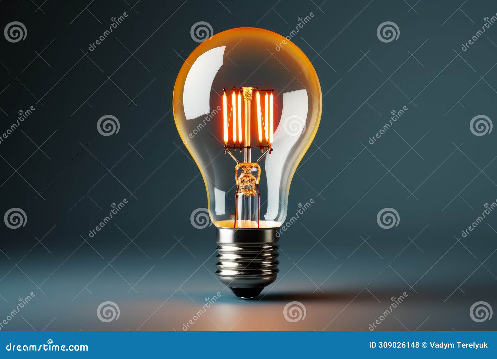 Light Bulb with Glowing Red Light Bulb in the Middle Stock Photo ...