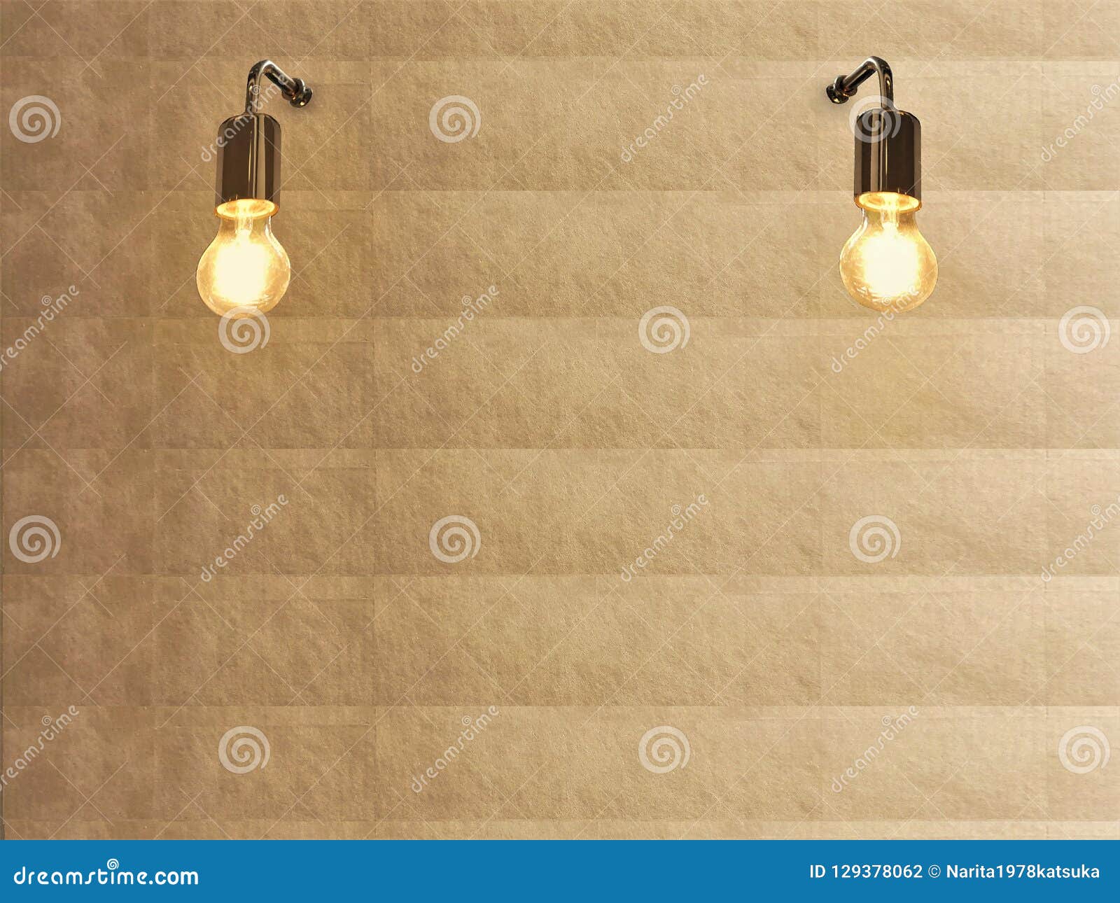 Light Bulb and Gold Texture Wall Stock Photo - Image of background ...