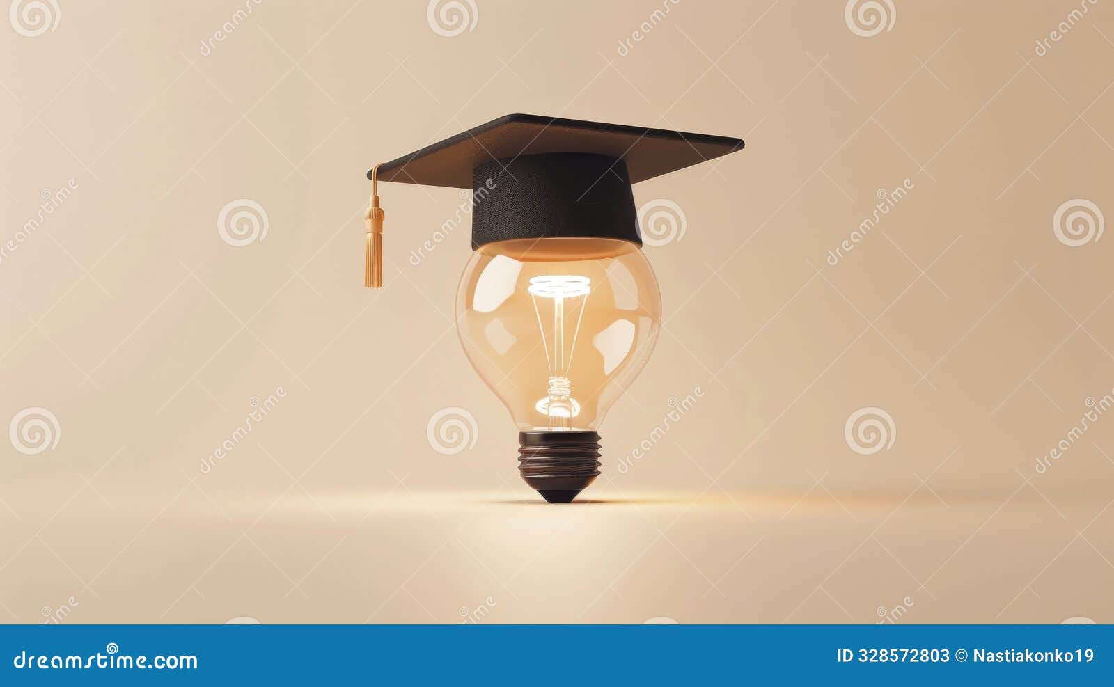 Light Bulb with Graduation Cap, Education and Innovation Concept Stock ...