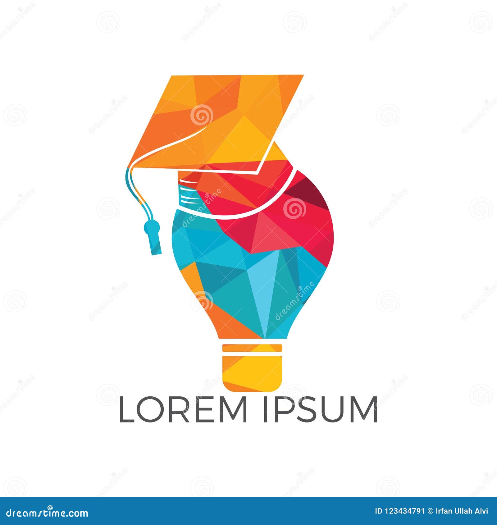 Light Bulb and Graduation Cap Logo. Stock Vector - Illustration of logo ...