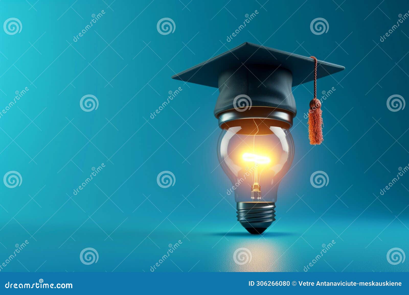 Light Bulb in Graduation Hat. Creative Idea Inspiration Stock Photo ...