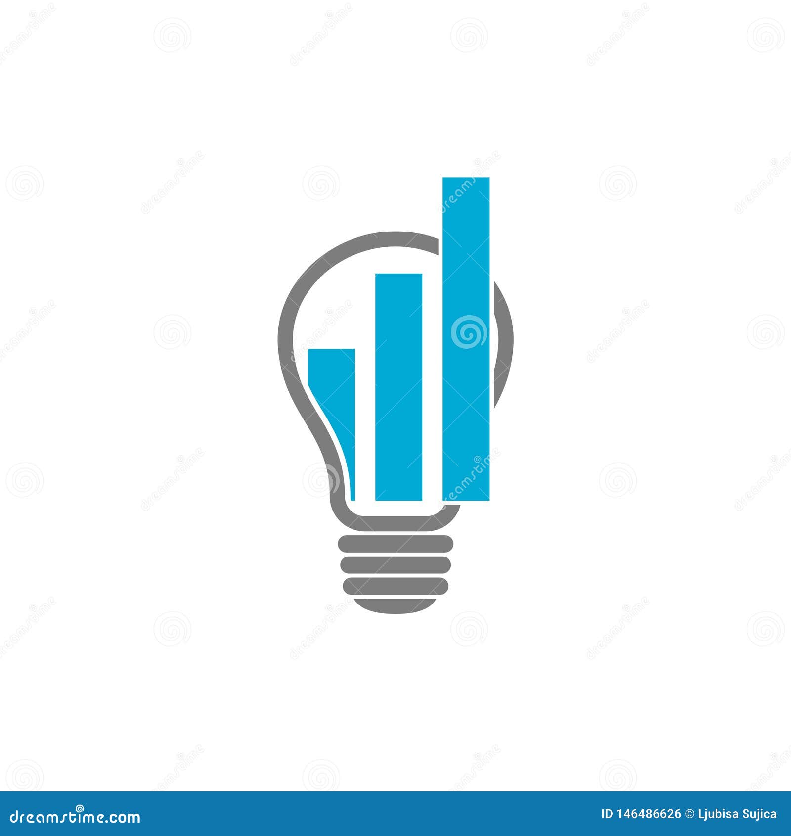 Light bulb with a graph stock vector. Illustration of graph - 146486626