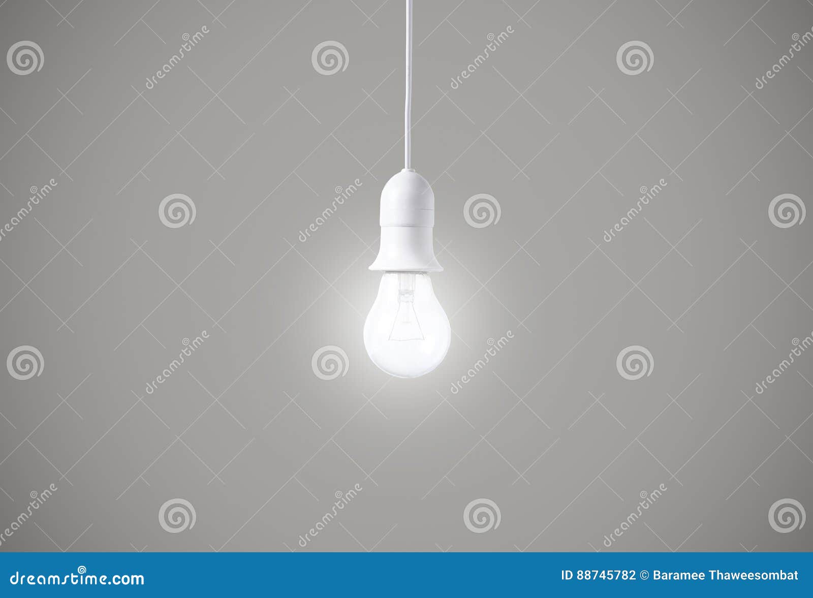 Light Bulb on Gray Background. Concept of New Ideas Stock Photo - Image ...